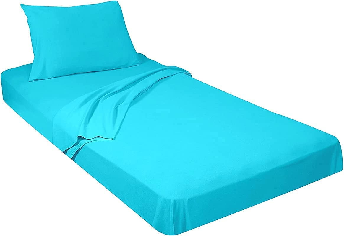Bed Cot Fitted Sheet - 25" x 75" Turquoise Solid - 1 Qty Cot Fitted ...
