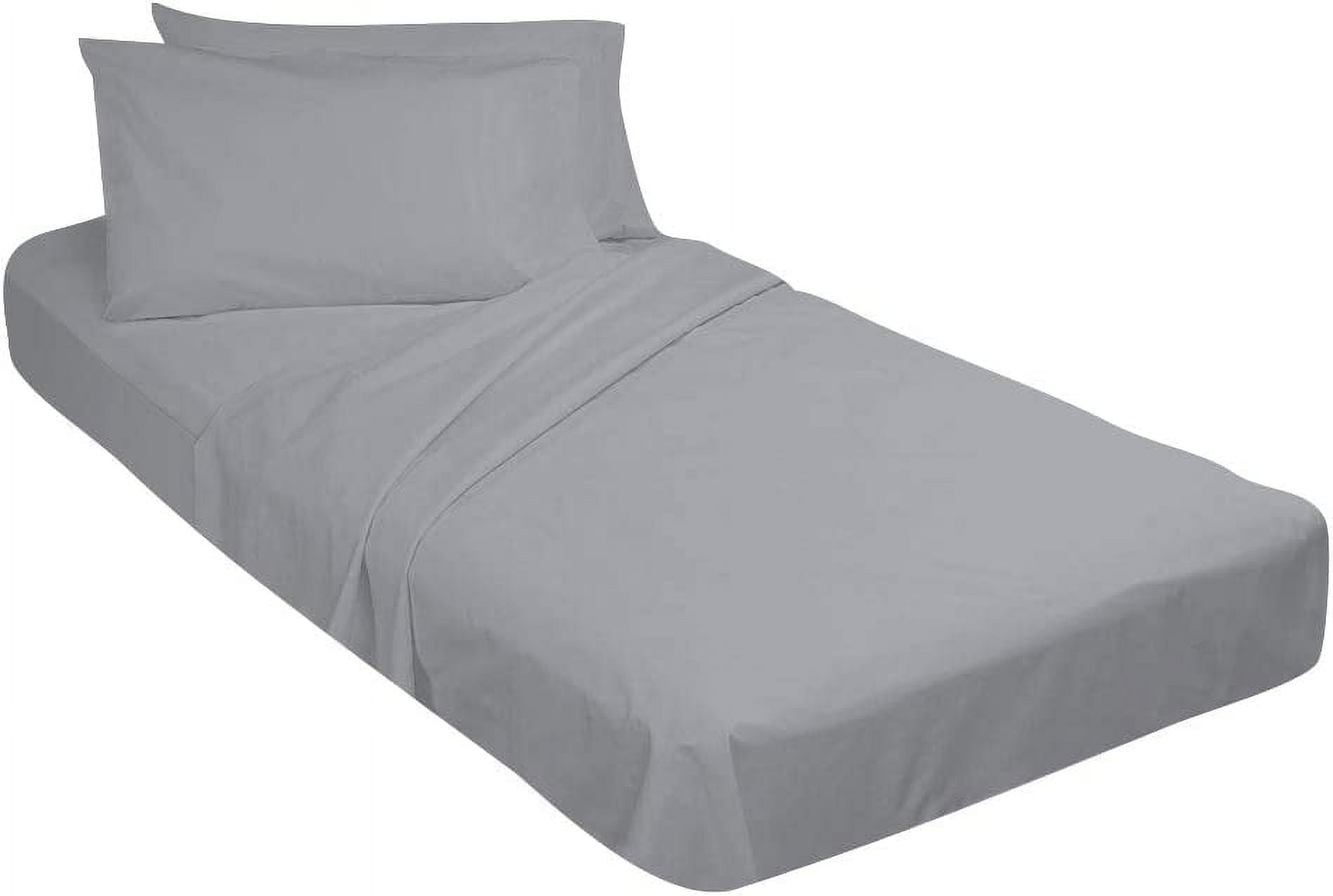 Bed Cot Fitted Sheet - 33" x 75" Silver Solid - 2 Qty Cot Fitted Sheet ...