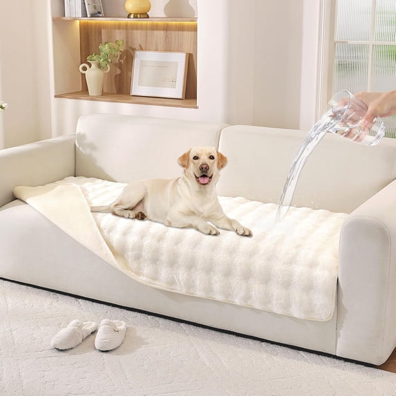 Bed Cover Non Slip Couch Cover for Dogs Washable Soft Faux Sofa Cover ...
