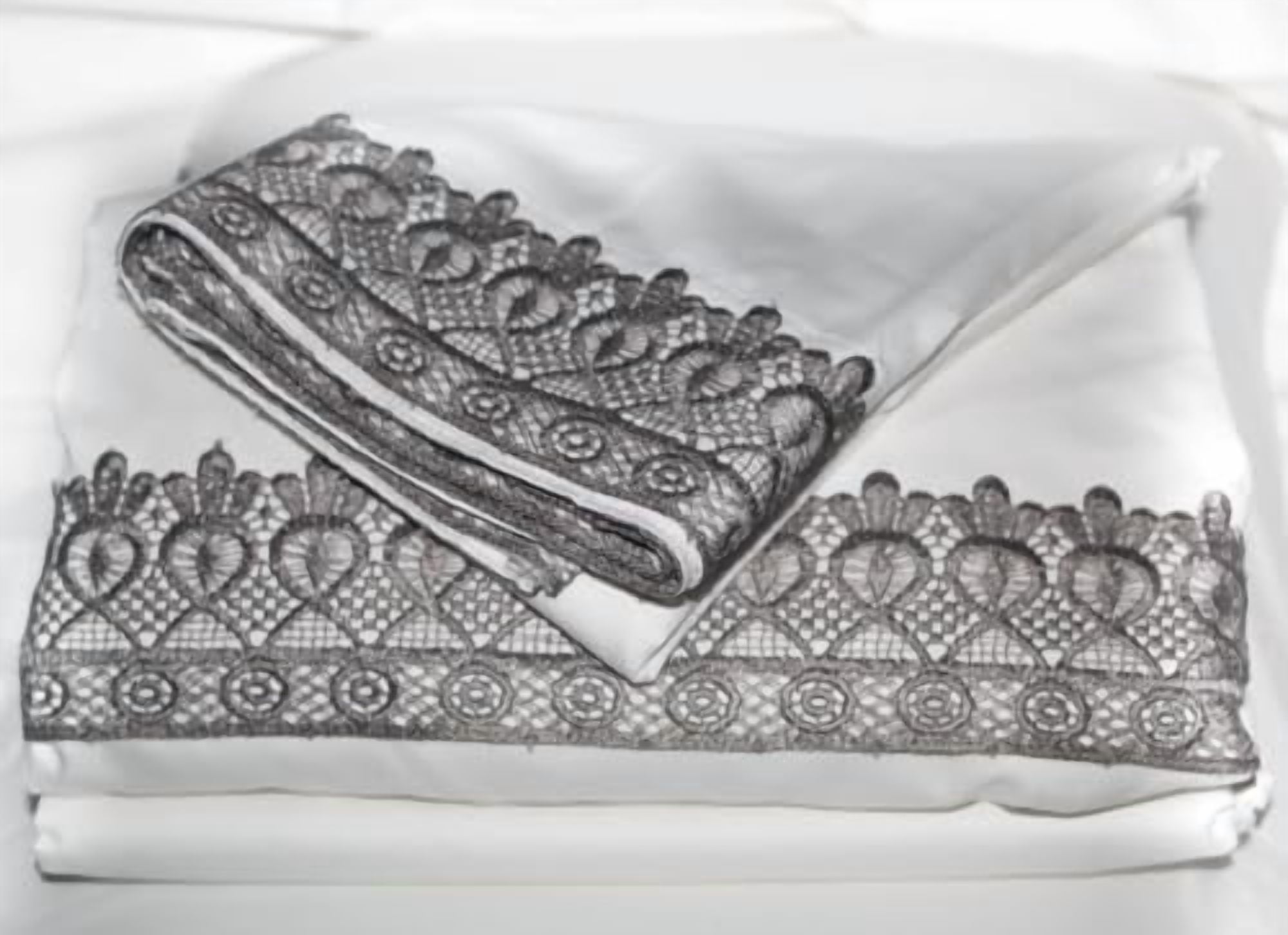 Bed Crochet Lace Set - Three Quarter Size Cotton 6 PC's Sheet Set with ...