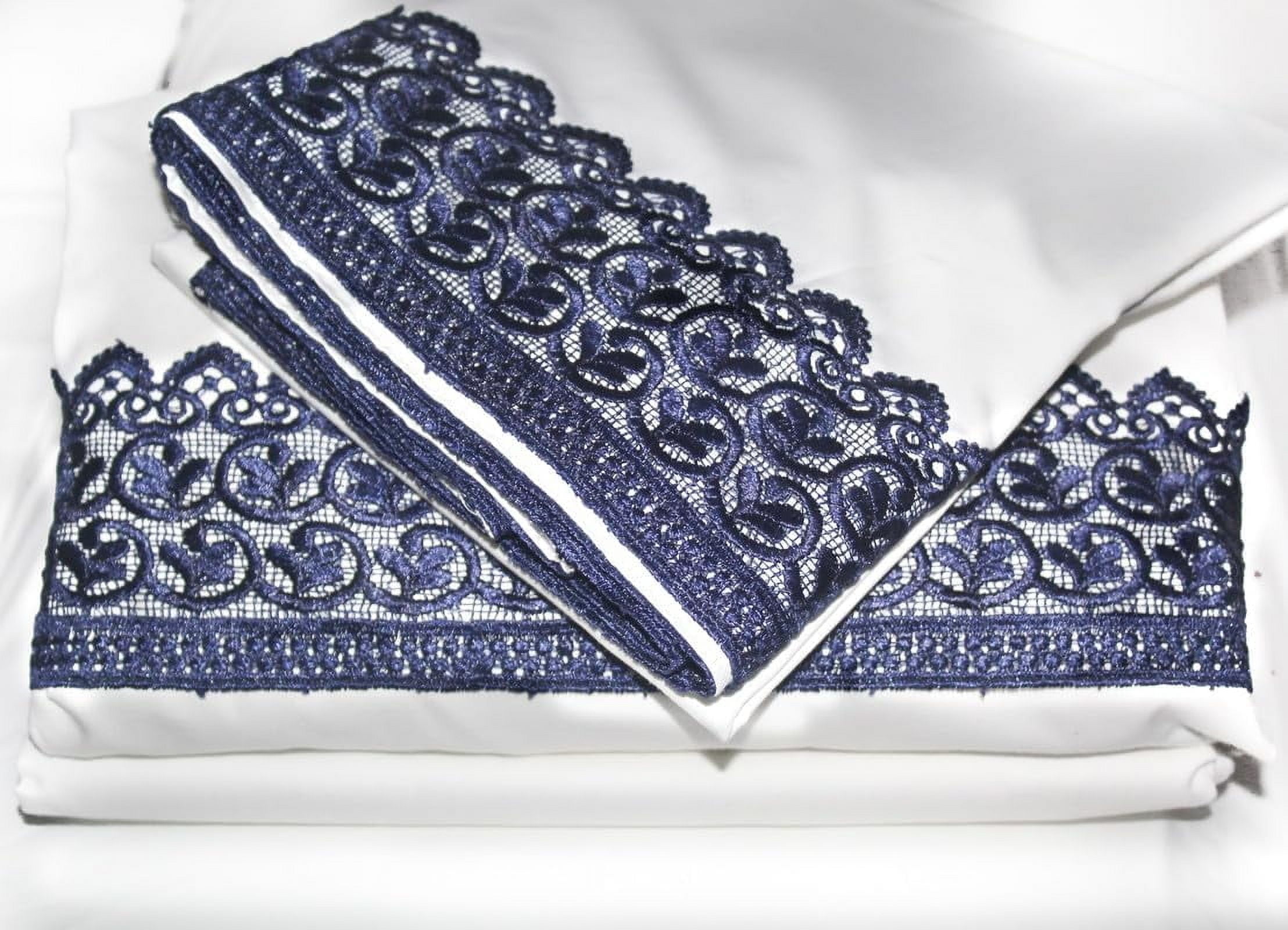 Bed Crochet Lace Set - Twin XL Size Cotton 6 PC's Sheet Set with ...