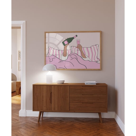 Above Bed Decor Pink Bedroom Wall Art Horizontal Physical Poster For ...