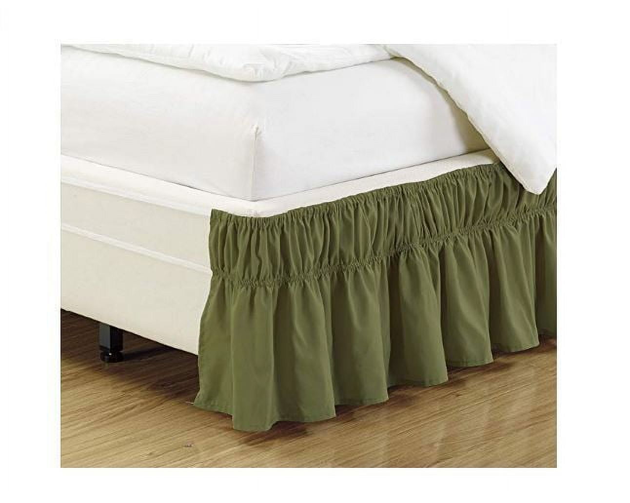 Bed Dust Ruffle Skirt Queen King Twin Full Size Wrap Around Elastic 18 ...
