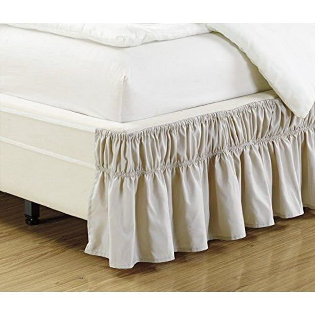 Bed Dust Ruffle Skirt Queen King Twin Full Size Wrap Around Elastic 18 ...