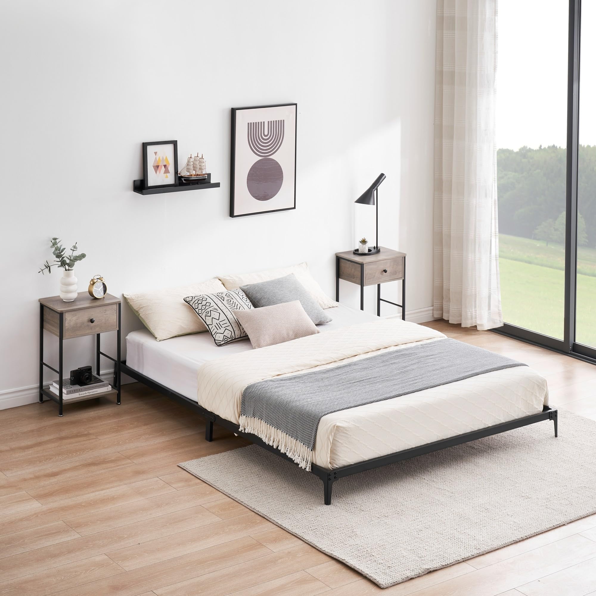 Bed Frame, 6 Inch Metal Platform Bed Frame No Box Spring Needed, Heavy ...