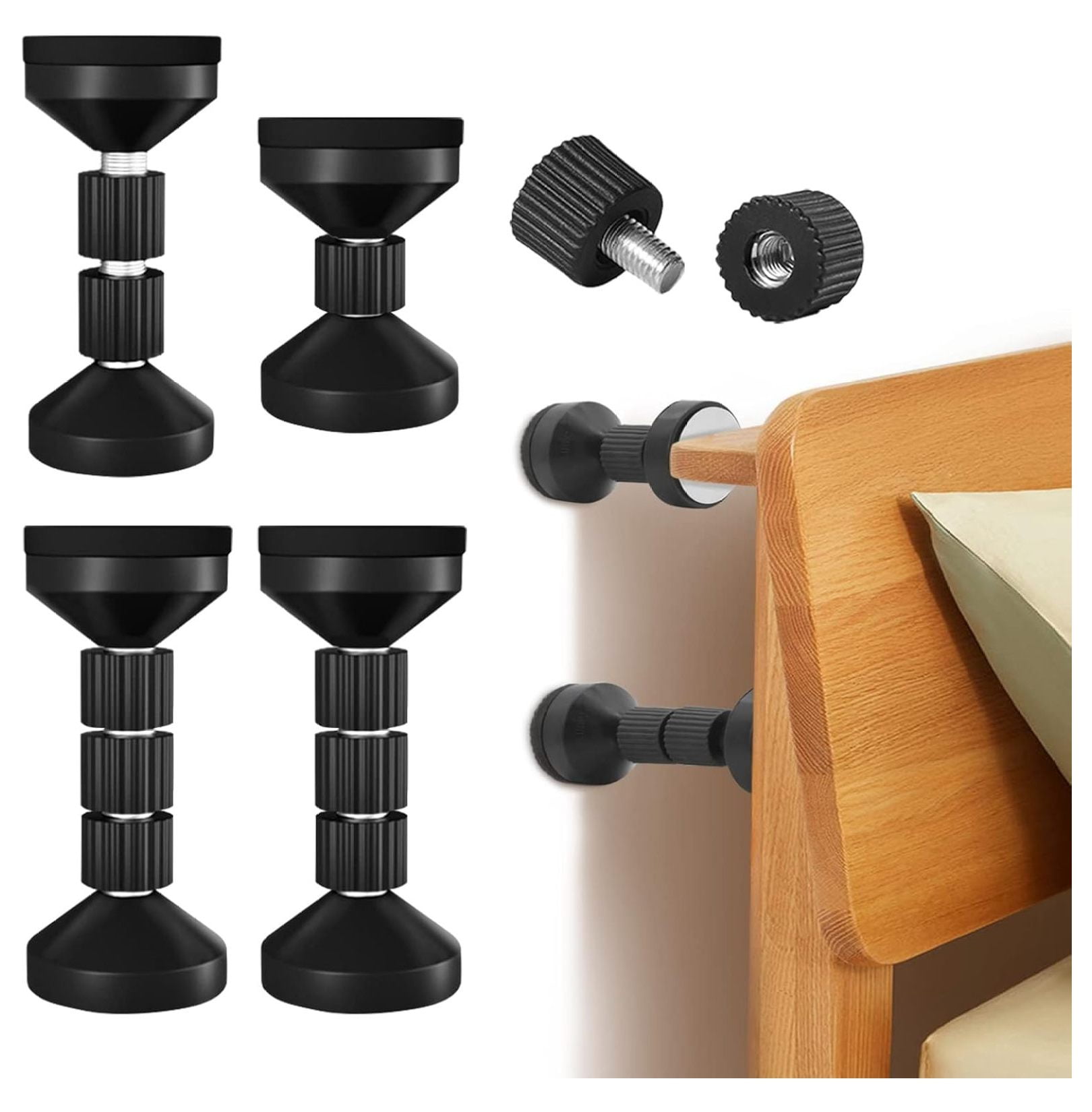 Bed Frame Anti-Shake Tool - 4pcs Adjustable Headboard Stoppers - Wall ...