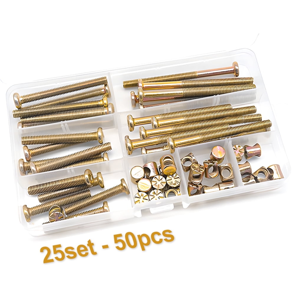 Bed Frame Bolts and Nuts Kit Crib Screws Hardware Replacement Kit, Bunk ...
