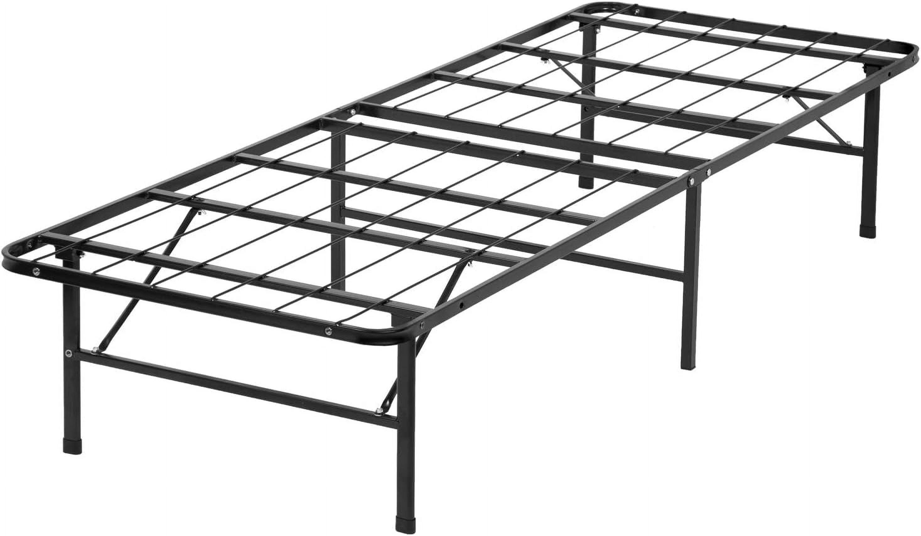 Bed Frame Foldable Heavy Duty Mattress Metal Platform Slat Box Spring ...