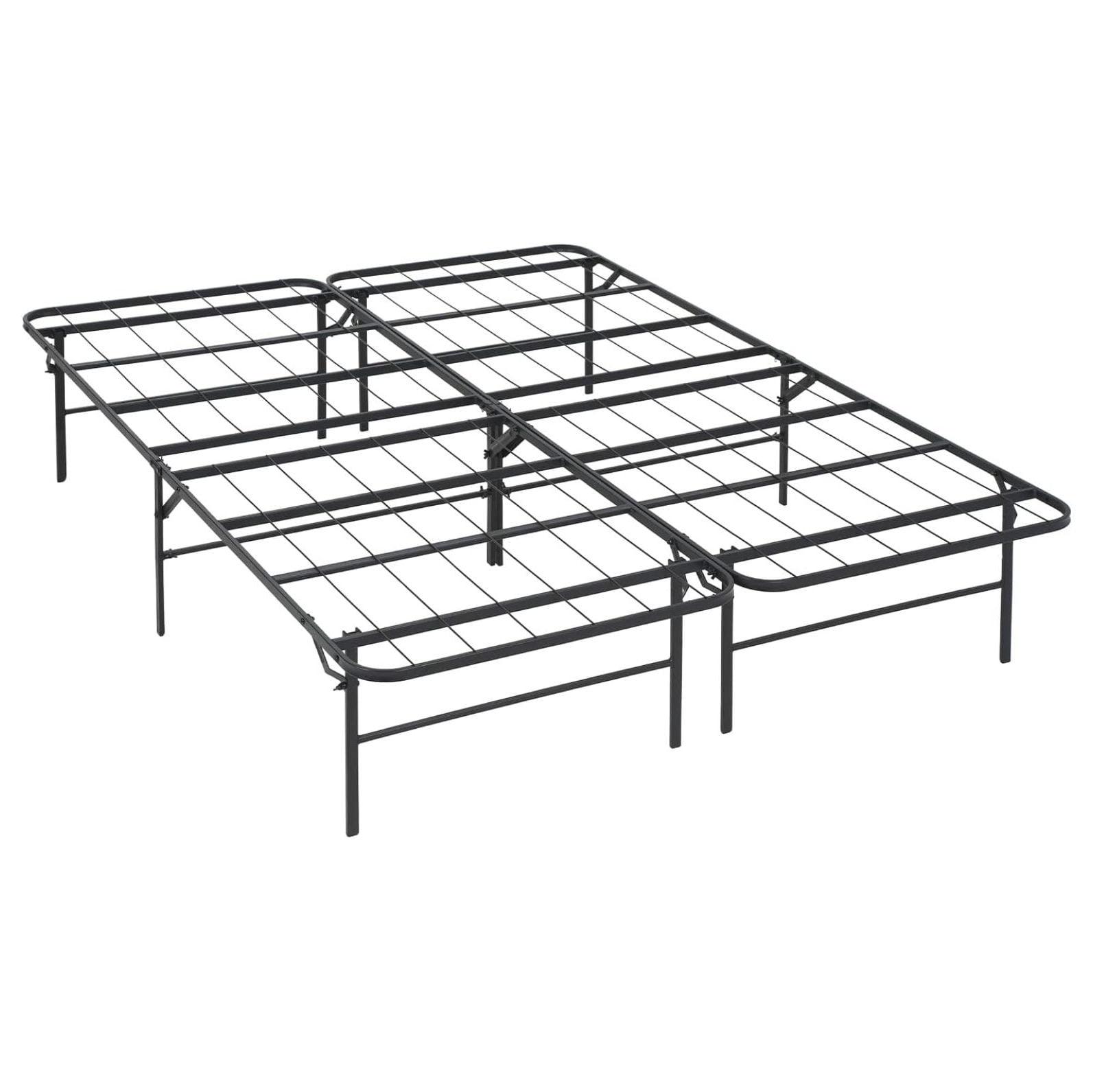 Bed Frame, Foldable Metal Platform Bed Frame Mattress Foundation Box ...