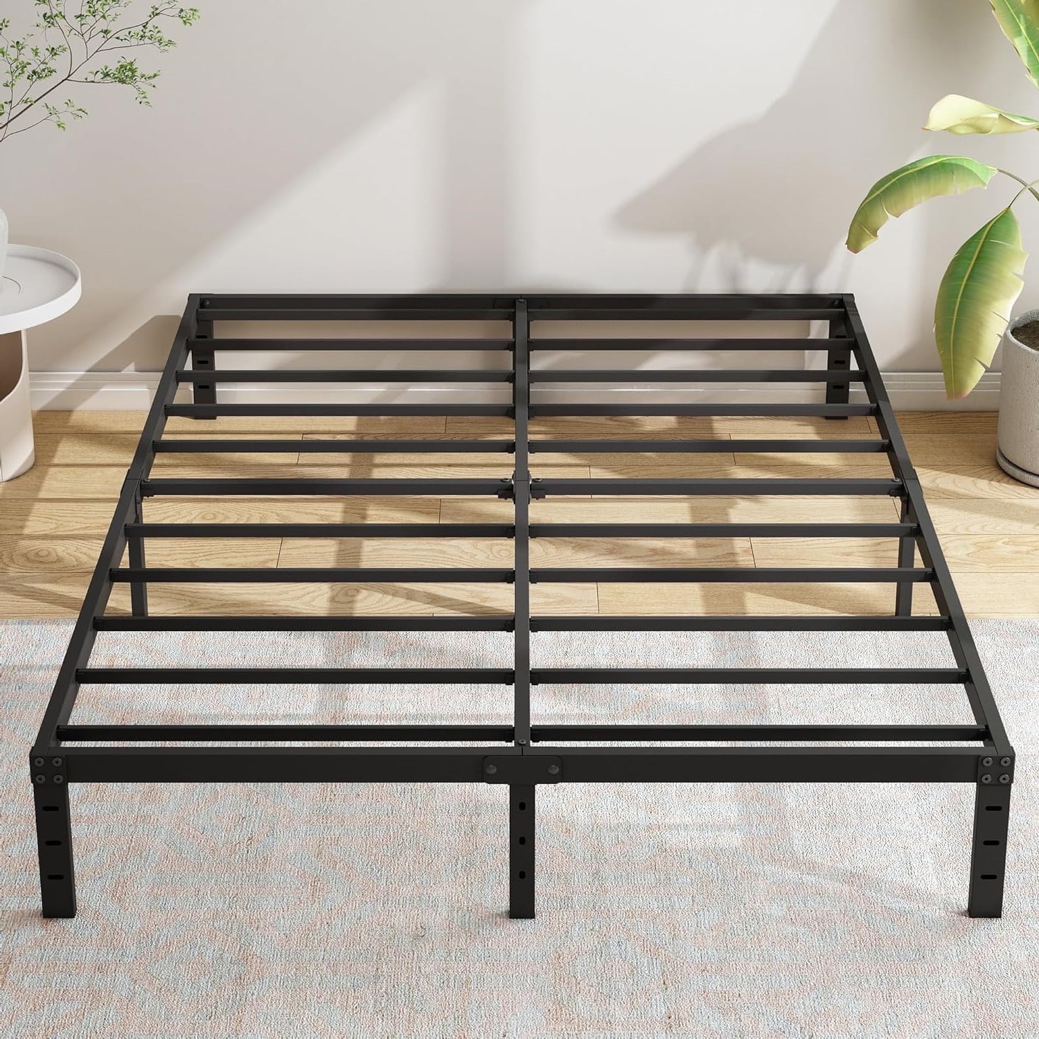 Smiaoer Full Size Iron Bed Frame with Headboard and Footboard, No Box ...