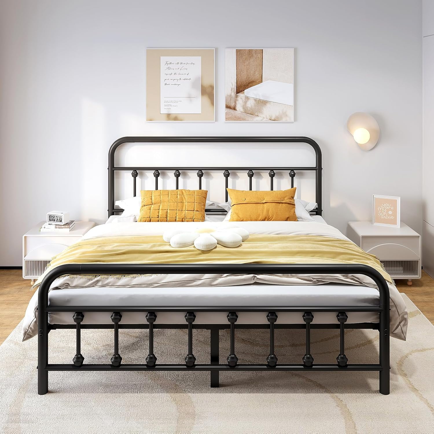 Bed Frame,Full Size Bed Frame with Headboard,Structurally , Slat ...