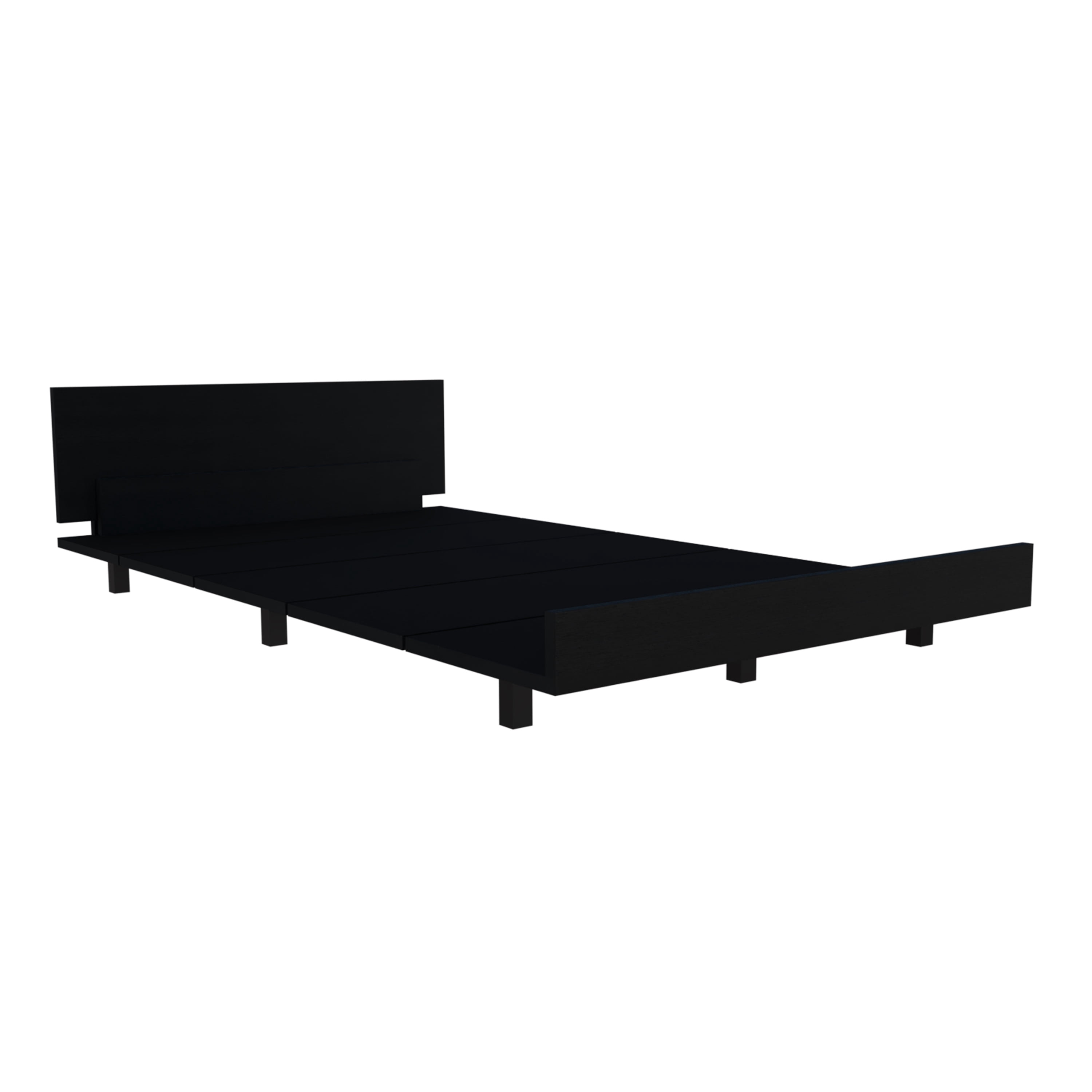 Bed Frame Kaia Twin Bed Base with Headboard Black - Walmart.com