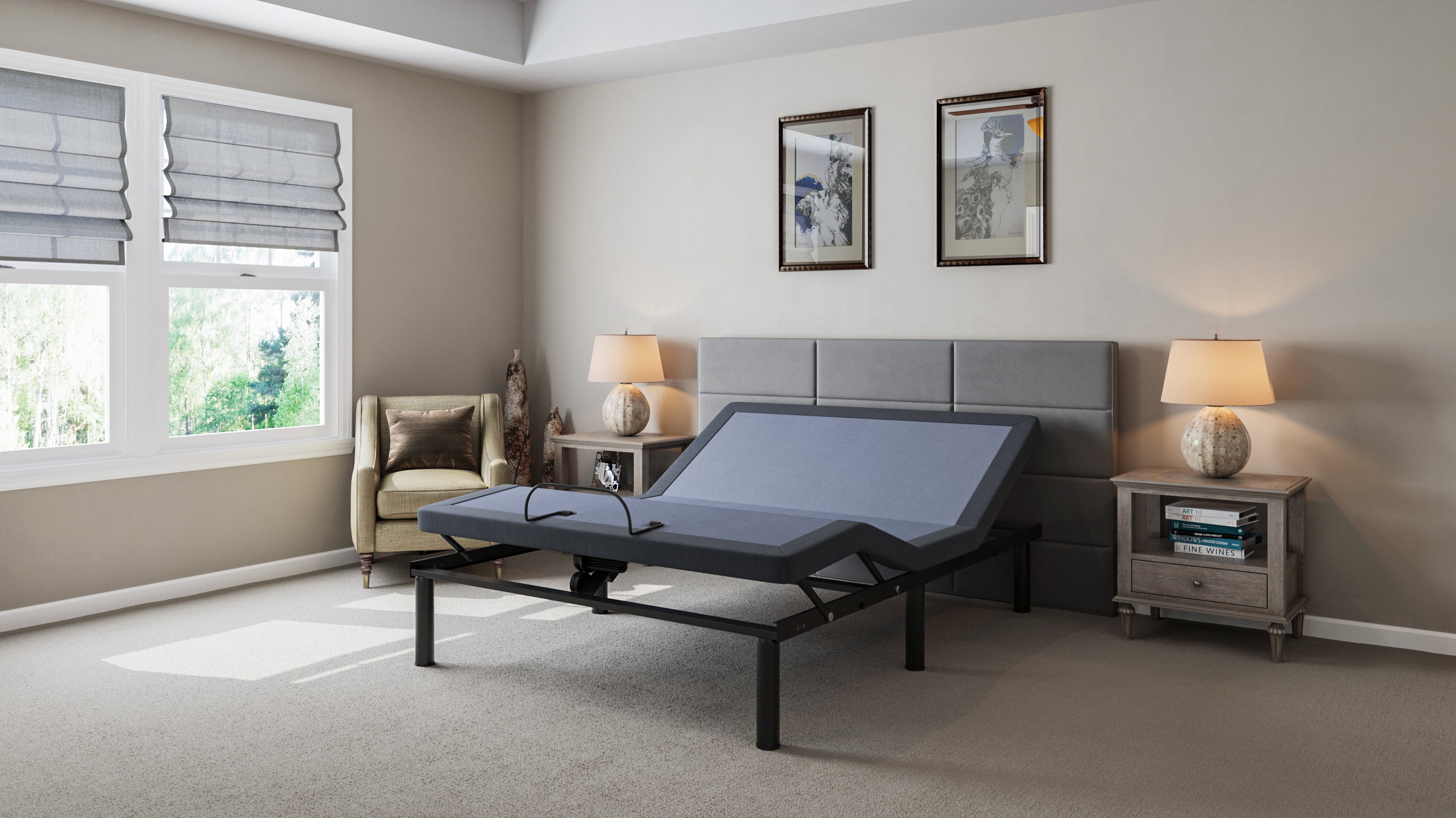 Bed Frame King Adjustable Bed Base With Full-Range Positions Adjustment ...