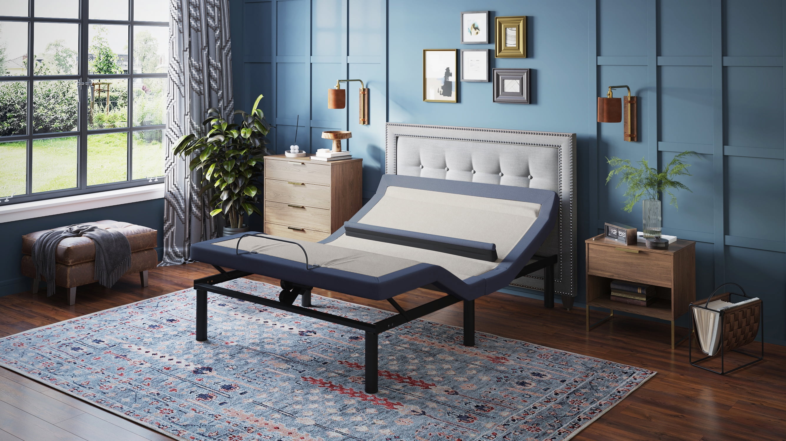 Bed Frame King Adjustable Bed Base with Head/Foot Tilt and Lumbar ...