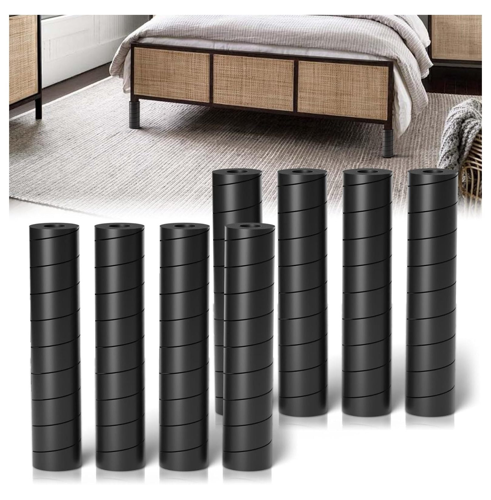 Bed Frame Leg Covers 8-Pack, Reusable Bed Frame Toe Protectors, Foot ...