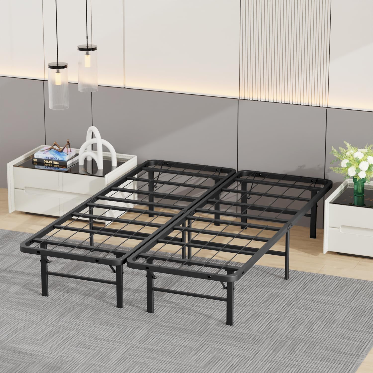 Bed Frame Metal Platform Bed Frame Mattress Foundation Box Spring ...