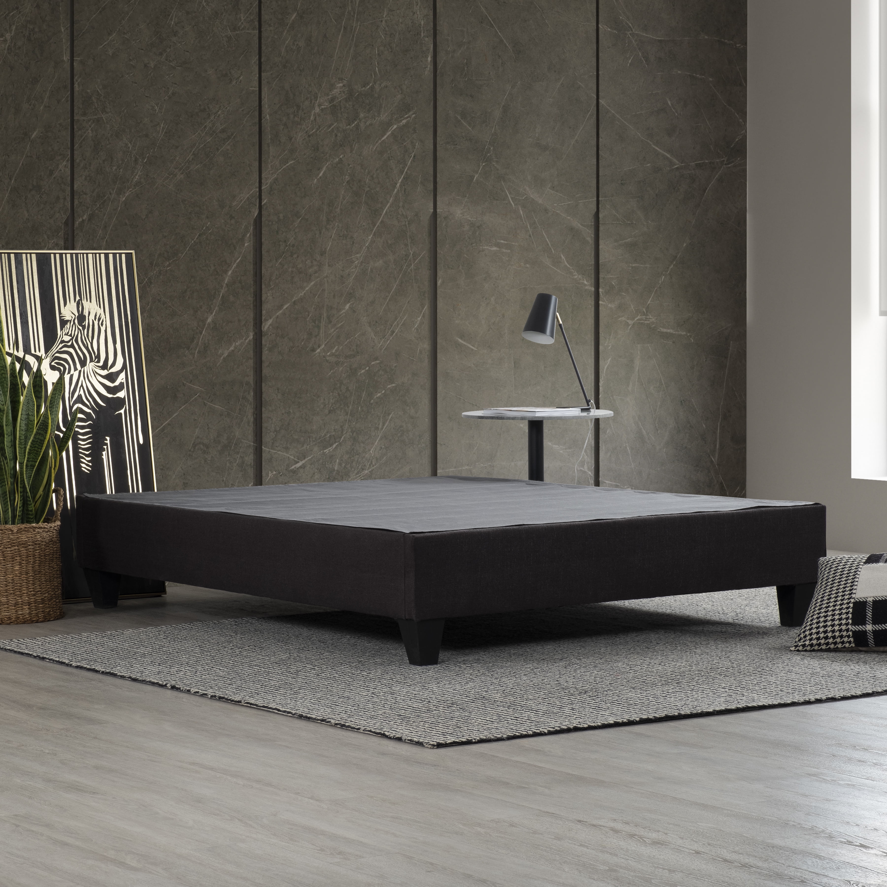 Bed Frame Modern Bedroom Upholstered Full-Size Platform Bed Base ...