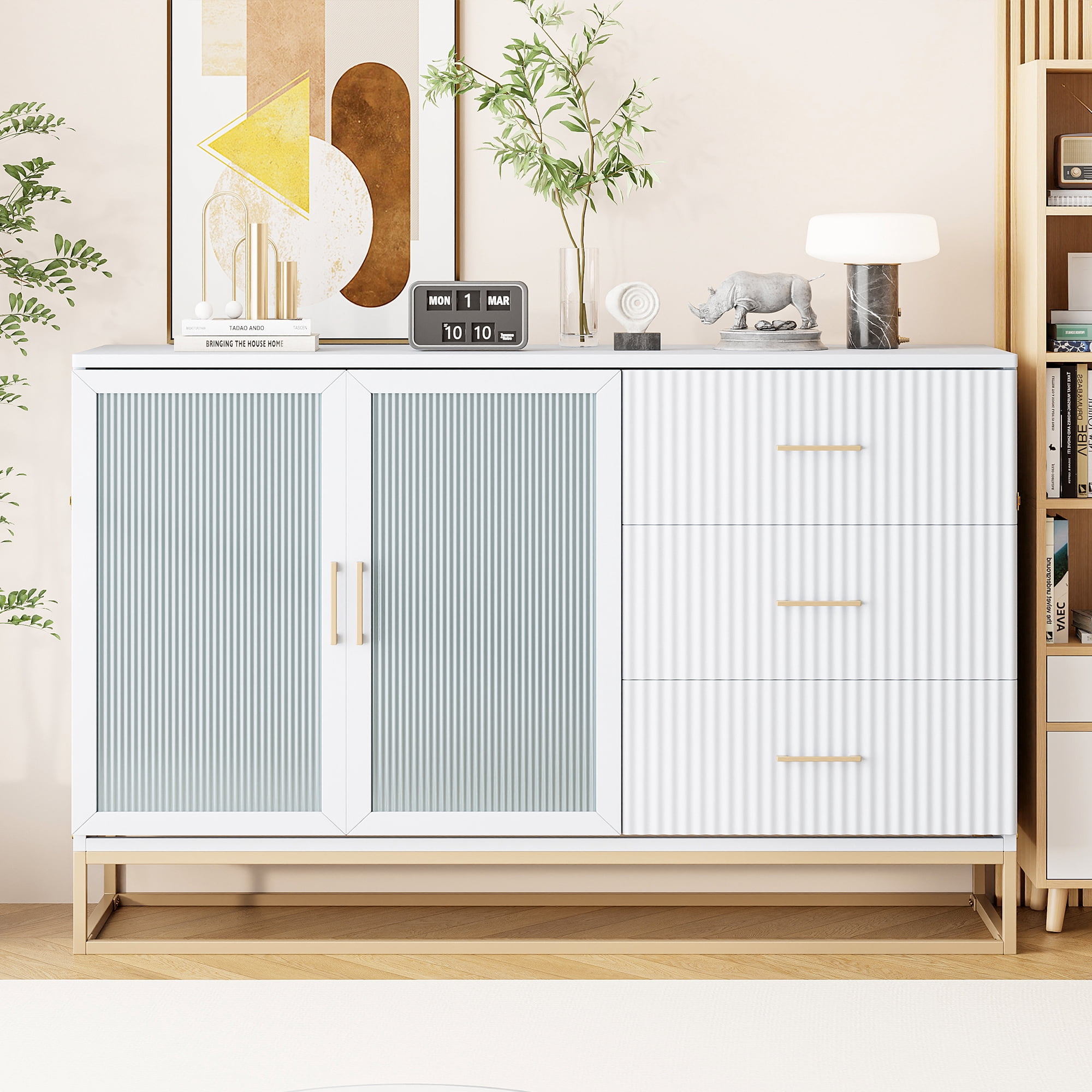 Bed Frame Murphy queen bed with frosted glass doors design, fake ...