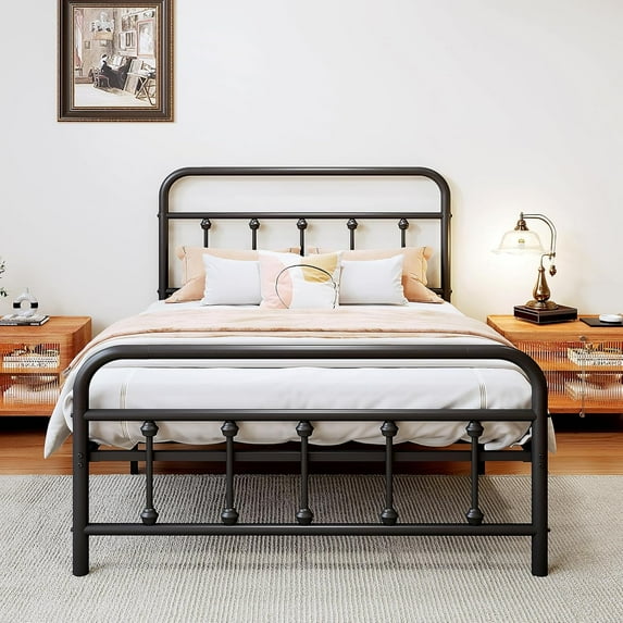 Bed Frame, Size Bed Frame with Headboard,Structurally , Slat Supported ...