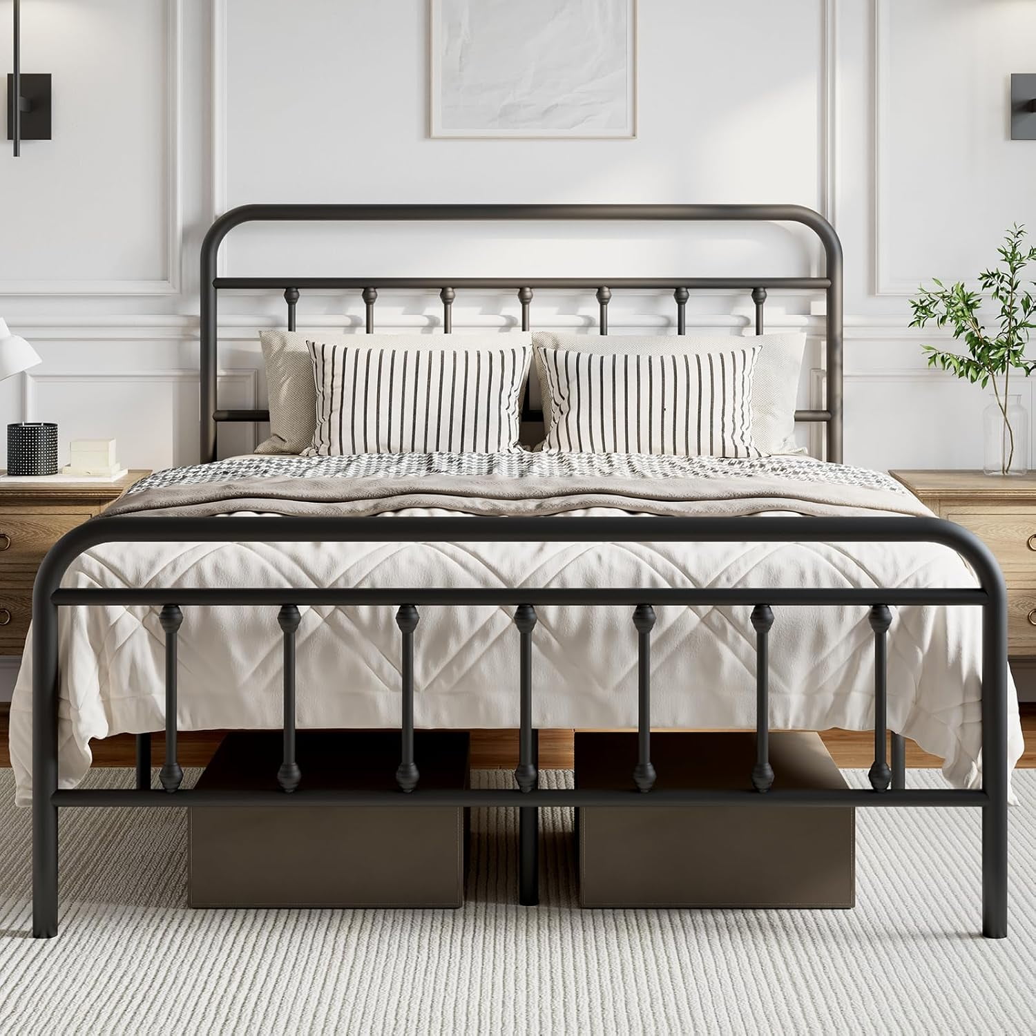 Bed Frame Size - Modern Minimalist Victorian Style with Headboard ...