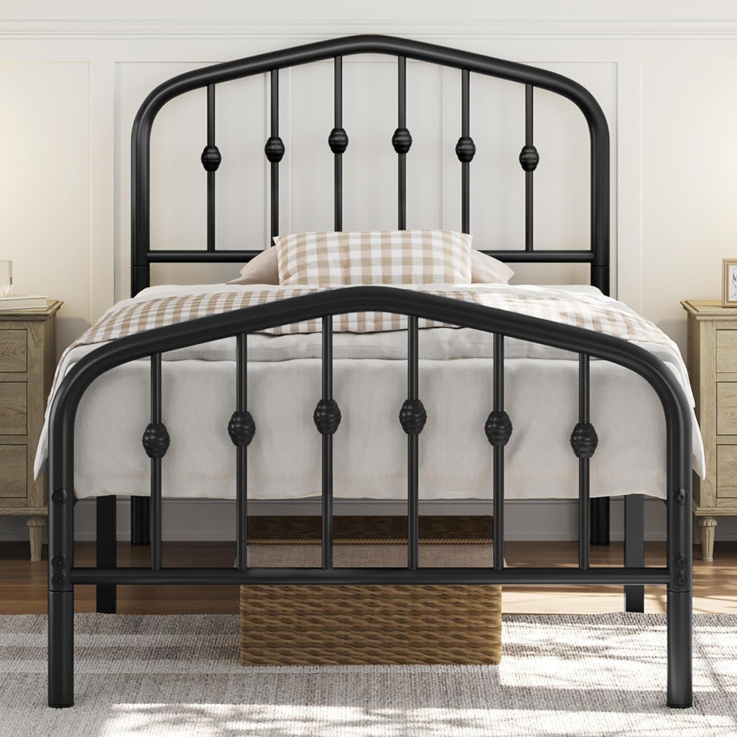 Bed Frame Size Platform Bed Frame with Victorian Style Headboard ...