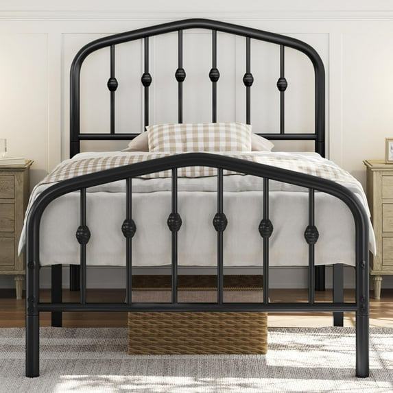 Bed Frame Size Platform Bed Frame with Victorian Style Headboard ...