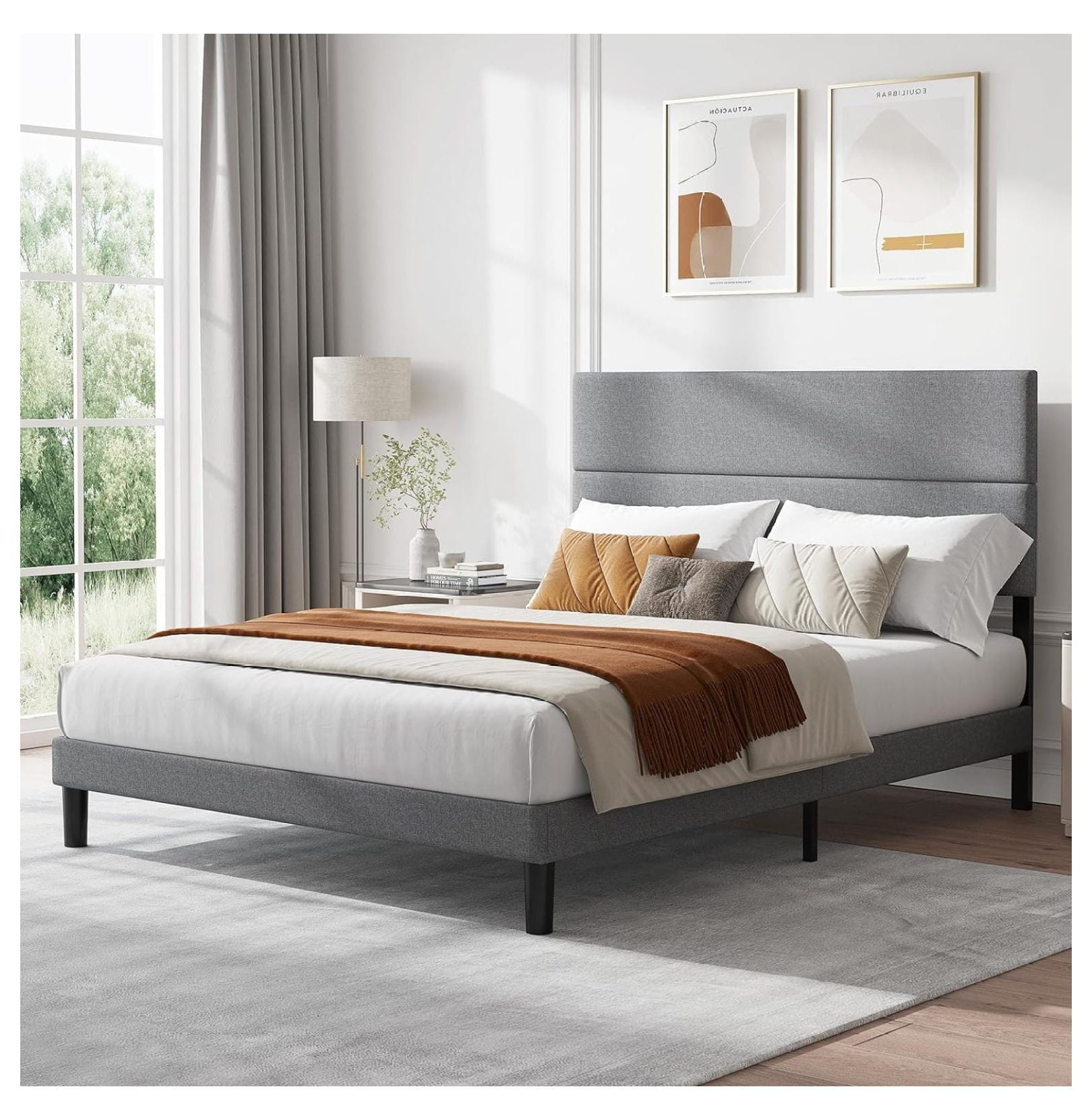 Bed Frame Size Bed Frame Upholstered Platform Bed with Adjustable ...