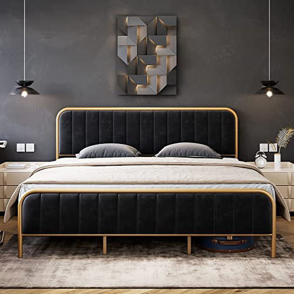 Bed Frame,Stylish Bed Frame with Headboard,Heavy Duty Platform Bed ...