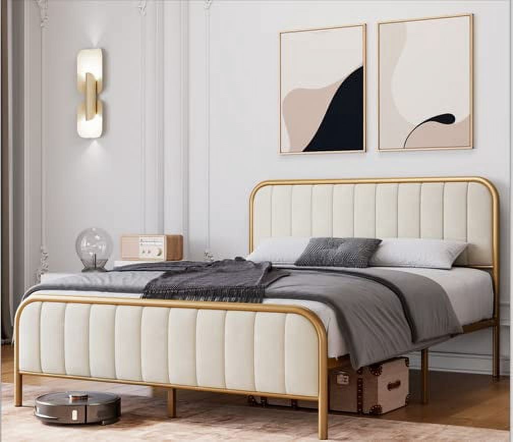 Bed Frame,Stylish Bed Frame with Headboard,Heavy Duty Platform Bed ...