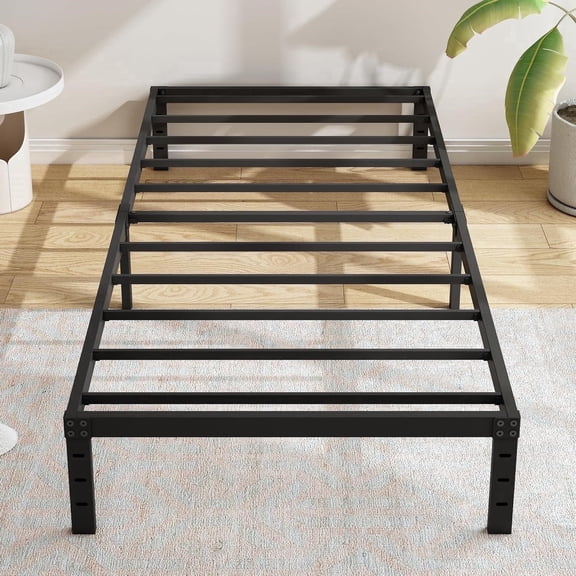 12 Inch Twin Heavy Duty 3500 lbs Bed Frame with Round-Corner Legs ...