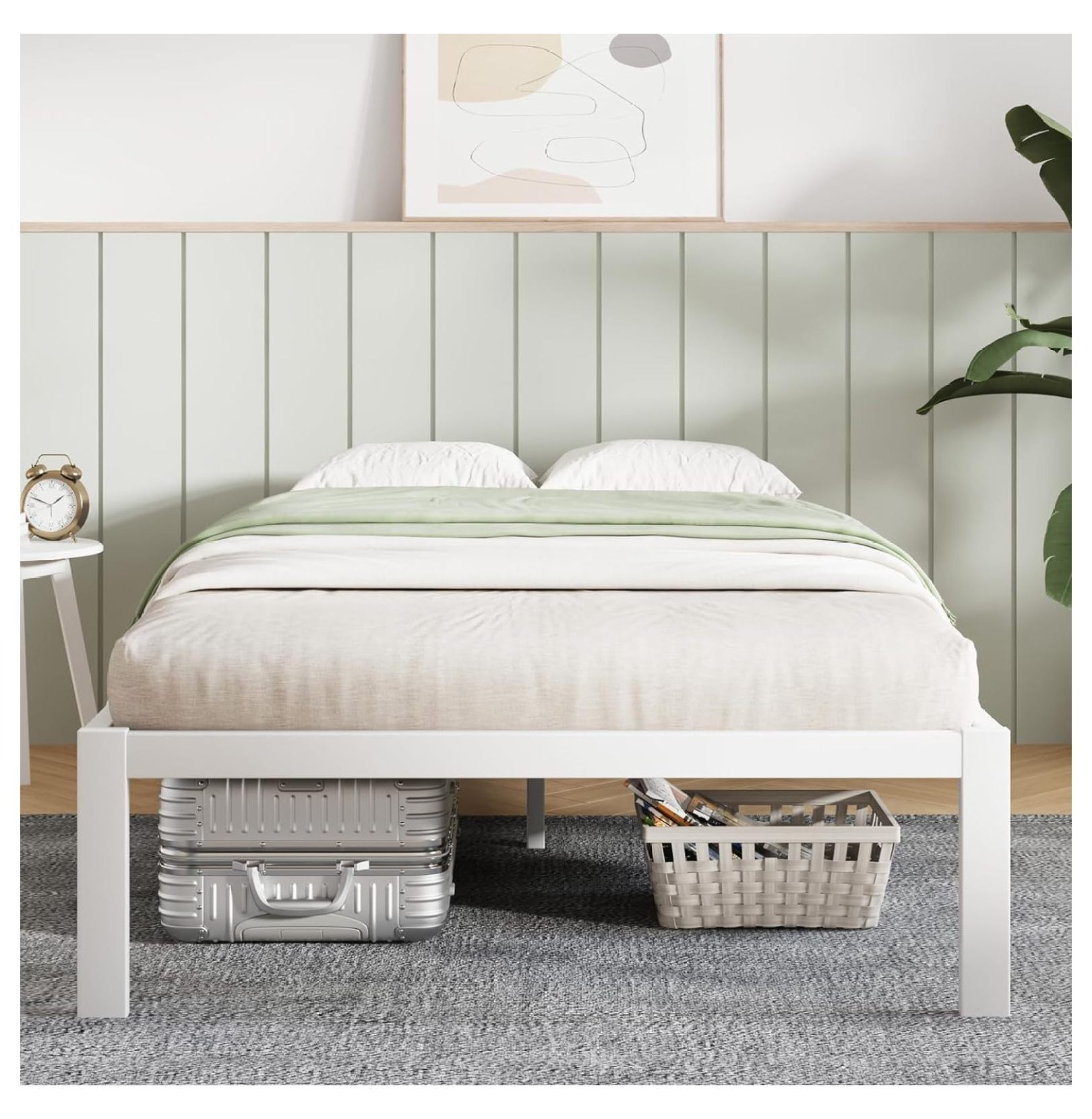 Bed Frame Without Headboard, Metal Platform Bed Frame, Heavy Duty, No ...