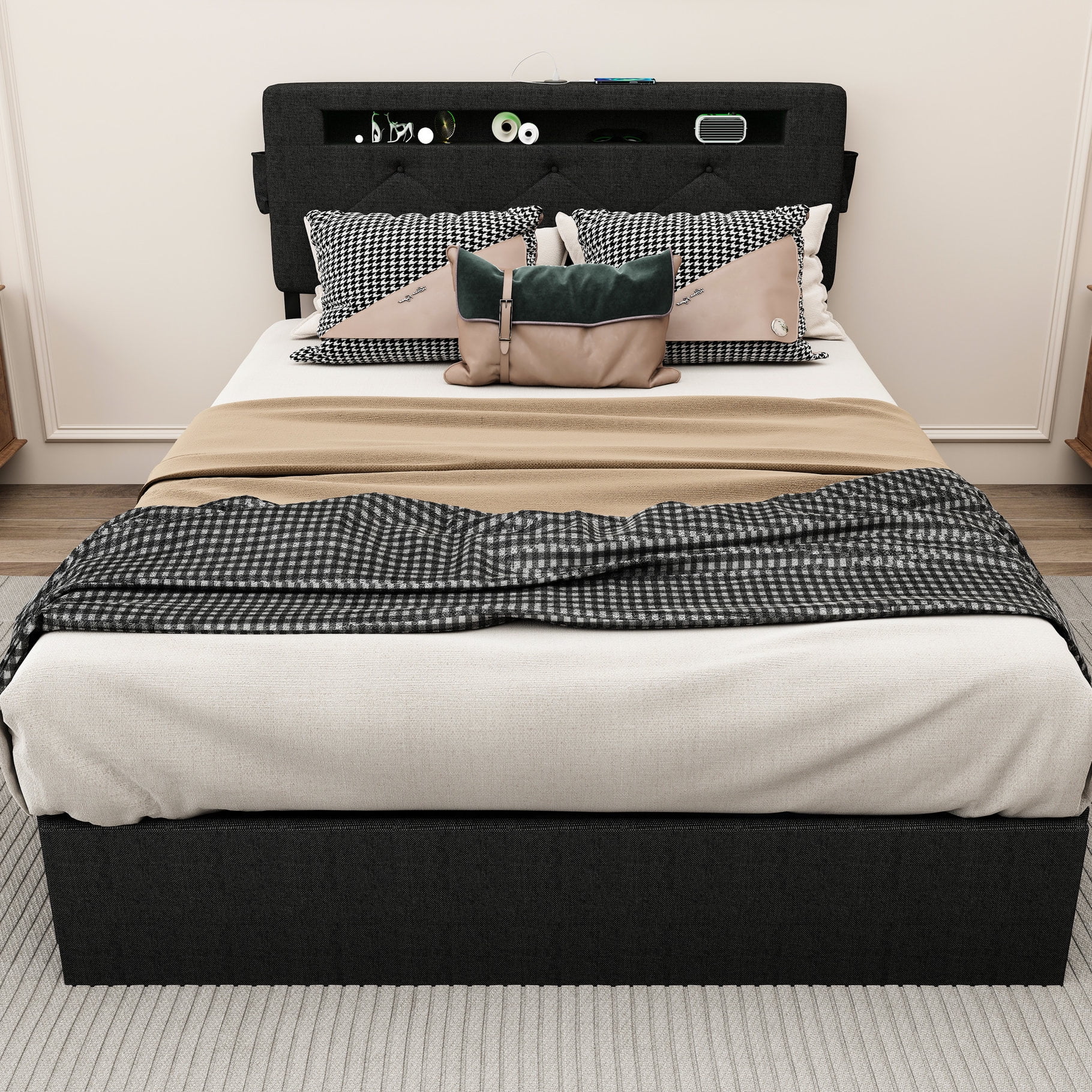 Bed Frame with Drawers | Caster Wheels | Peaceful Sleep - Walmart.com