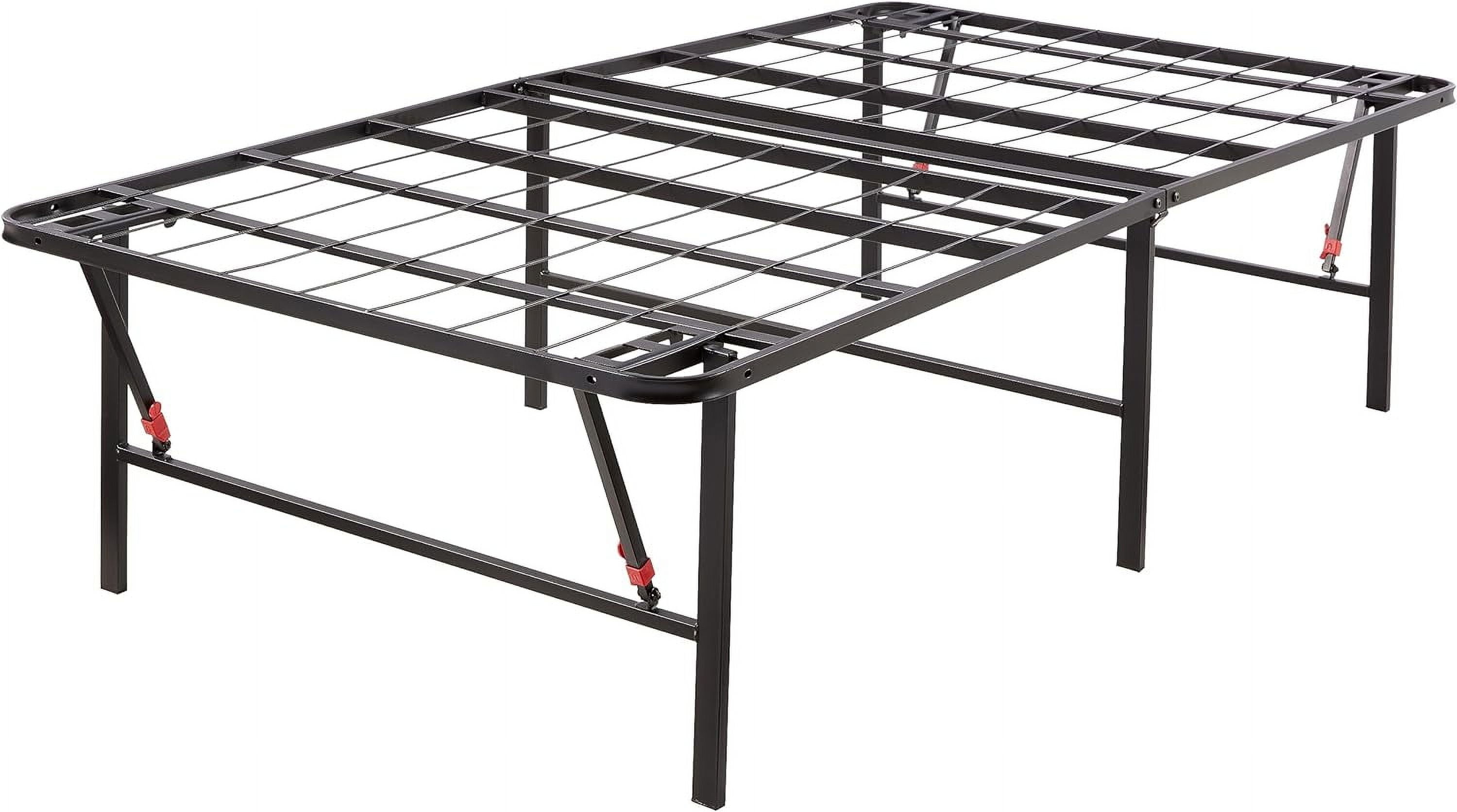 Bed Frame with Storage, Foldable Metal Platform, Sturdy Steel, No Box ...