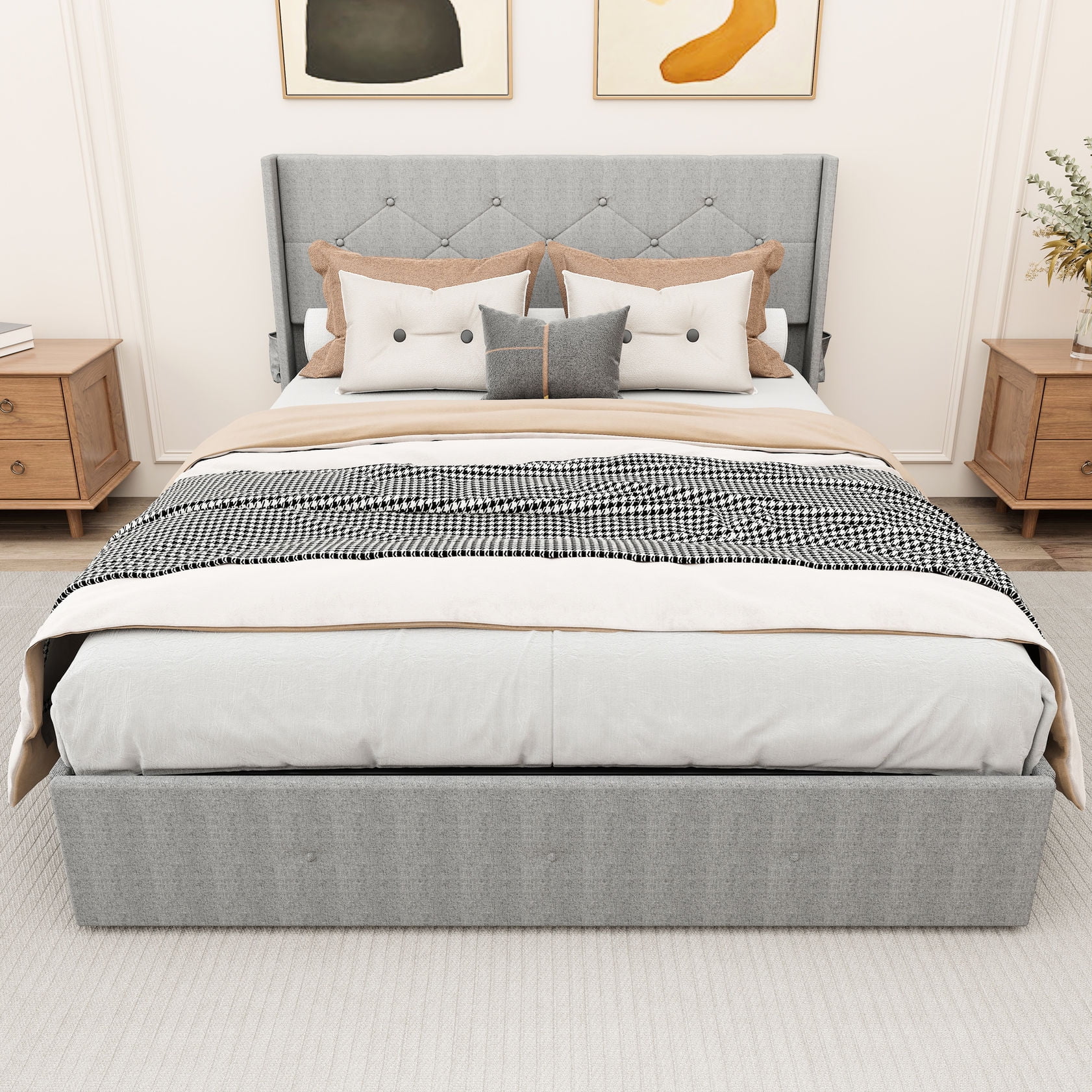 Bed Frame with Storage, Queen, Gas Lift for Easy Access / In Bedroom ...
