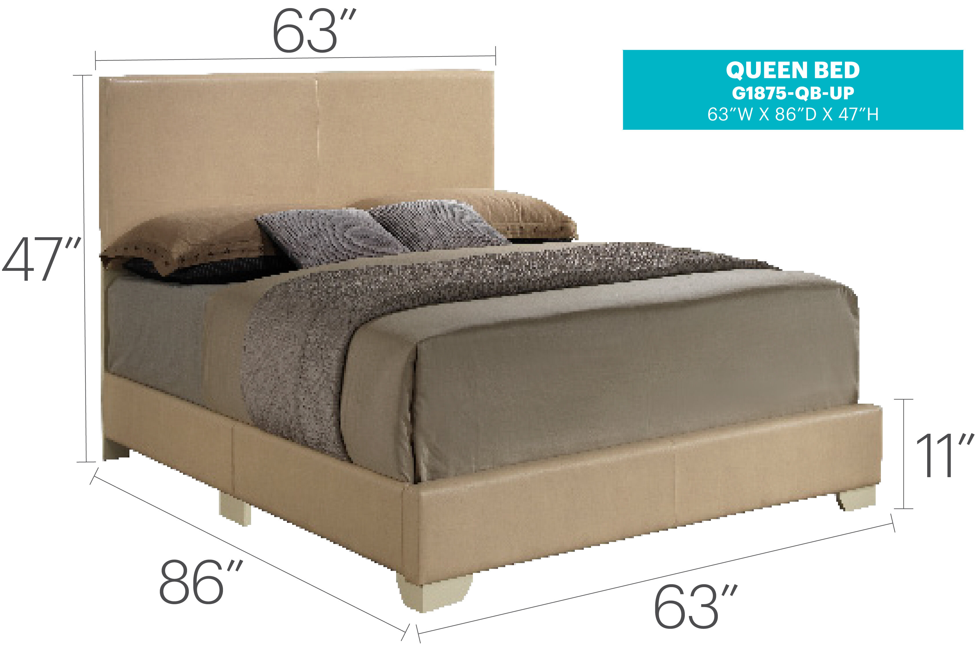 Bed Frames, Beige Casual Queen Bed For Relaxed Spaces, Beige Adjustable ...