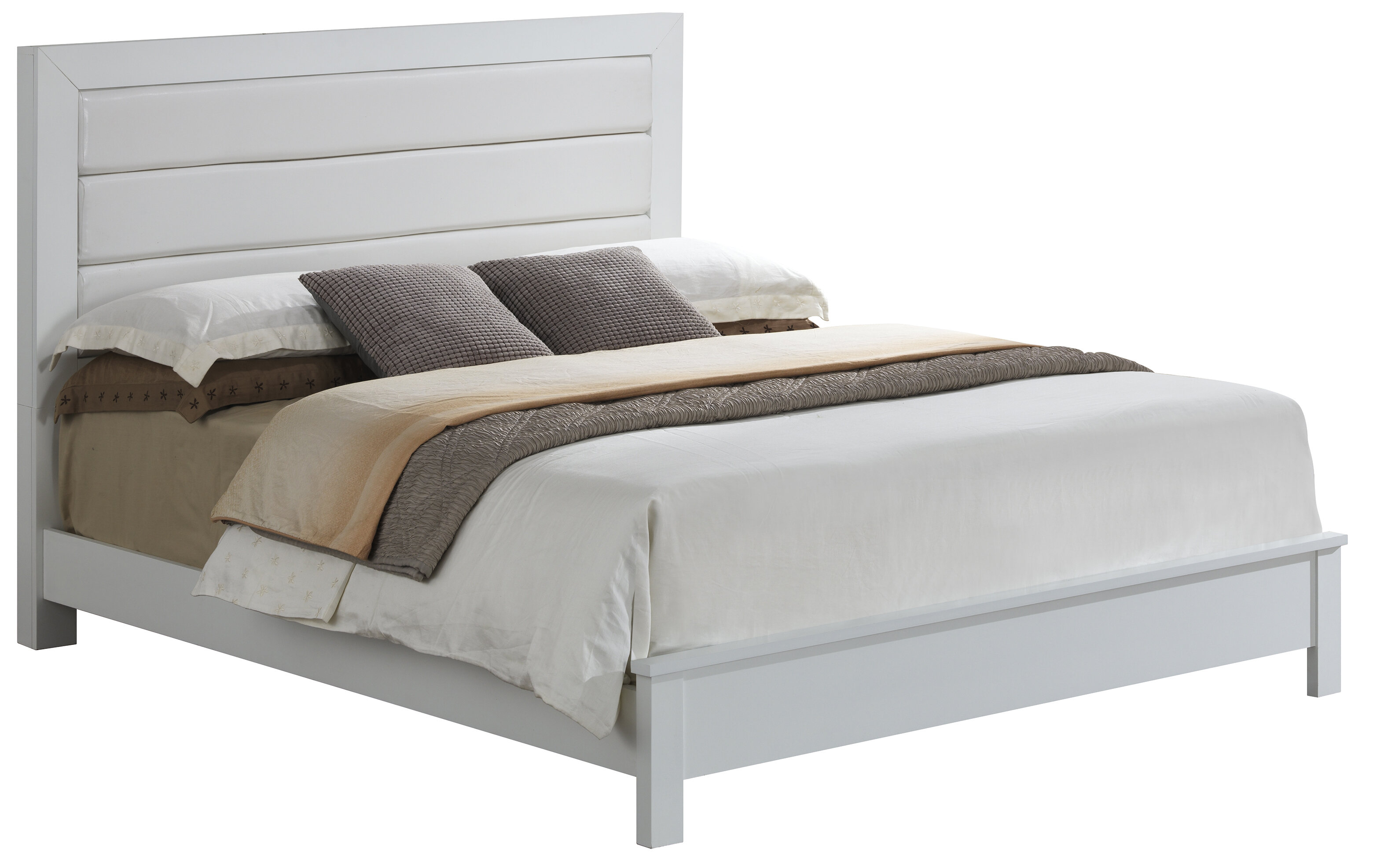 Bed Frames, Elegant Full Bed In Versatile White, White Storage Beds ...