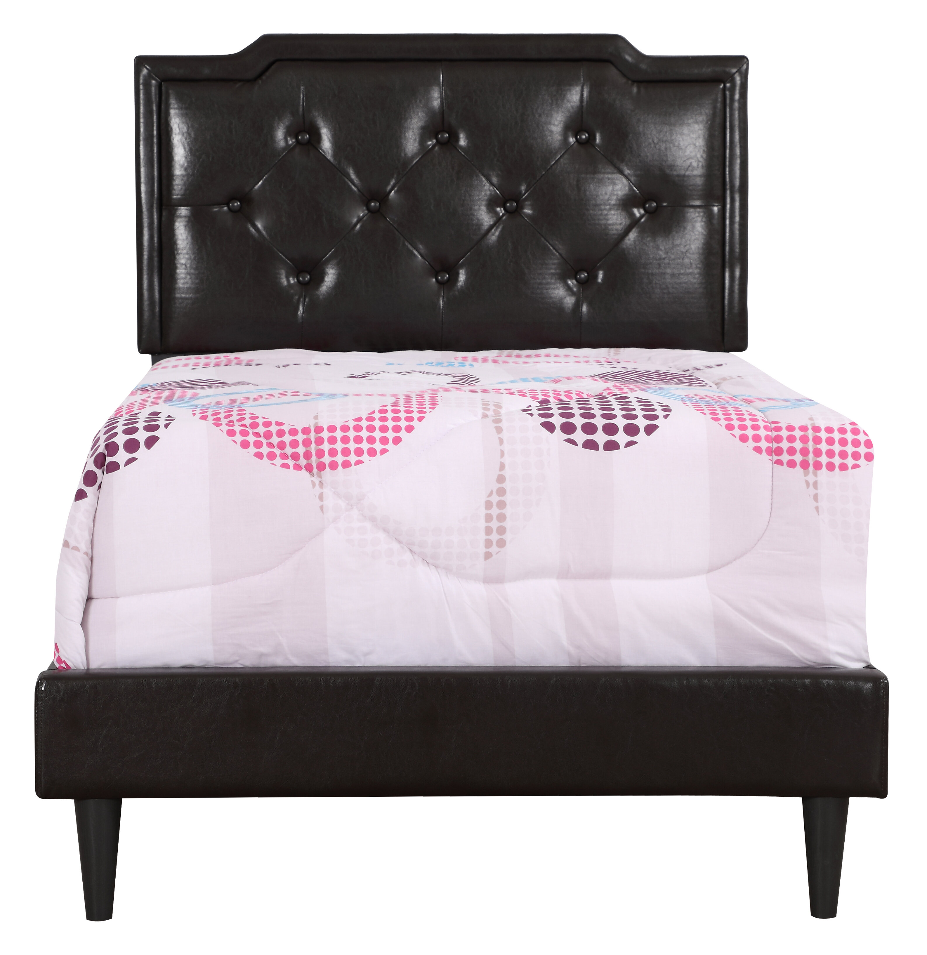 Bed Frames, Elegant Twin Bed In Rich Cappuccino Finish, Beige ...