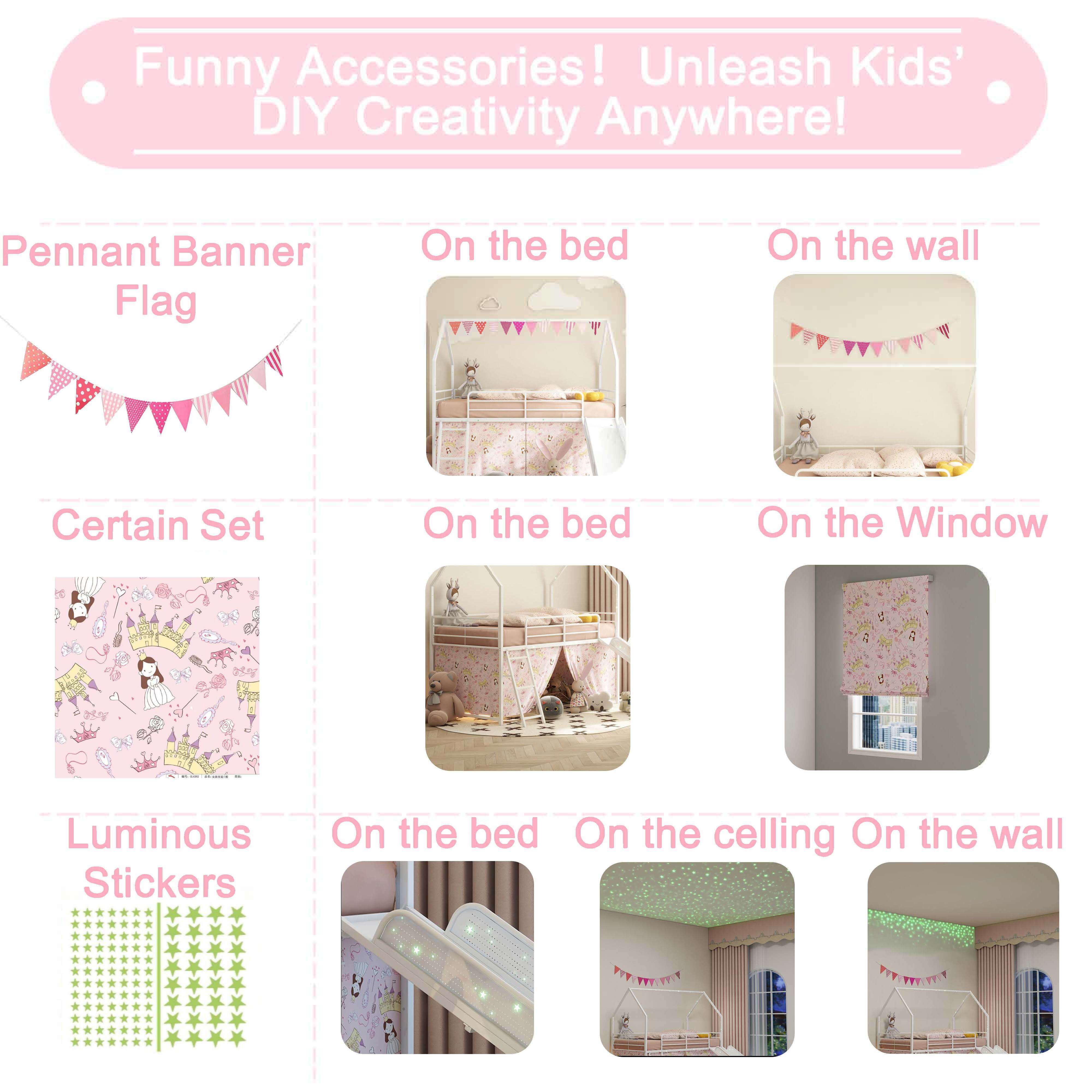 Bed Frames Jack Metal Junior House Twin Loft Bed with Slide and Curtain ...