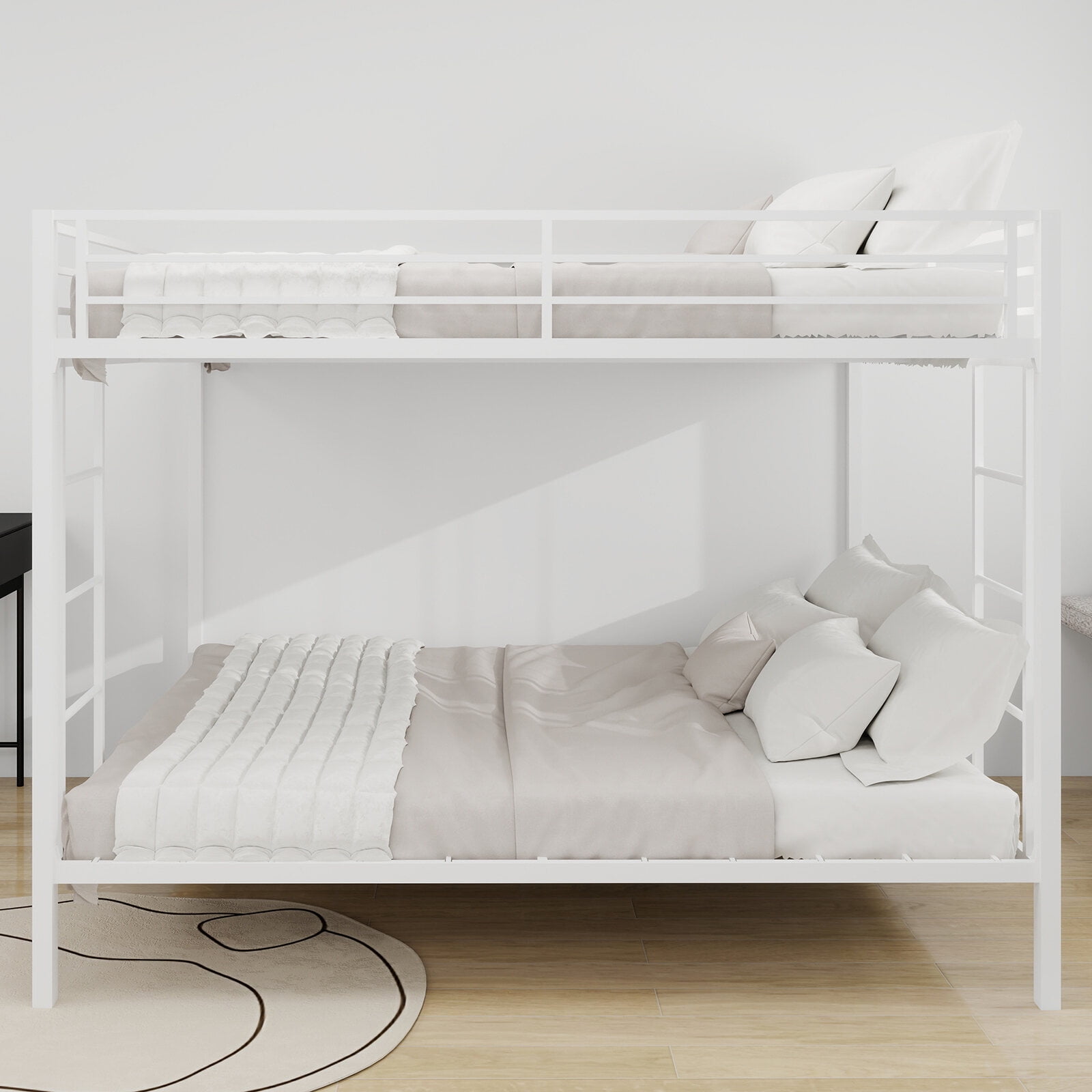 Bed Frames Multi - Functional Square Tube Iron Bunk Bed, Twin - Size ...