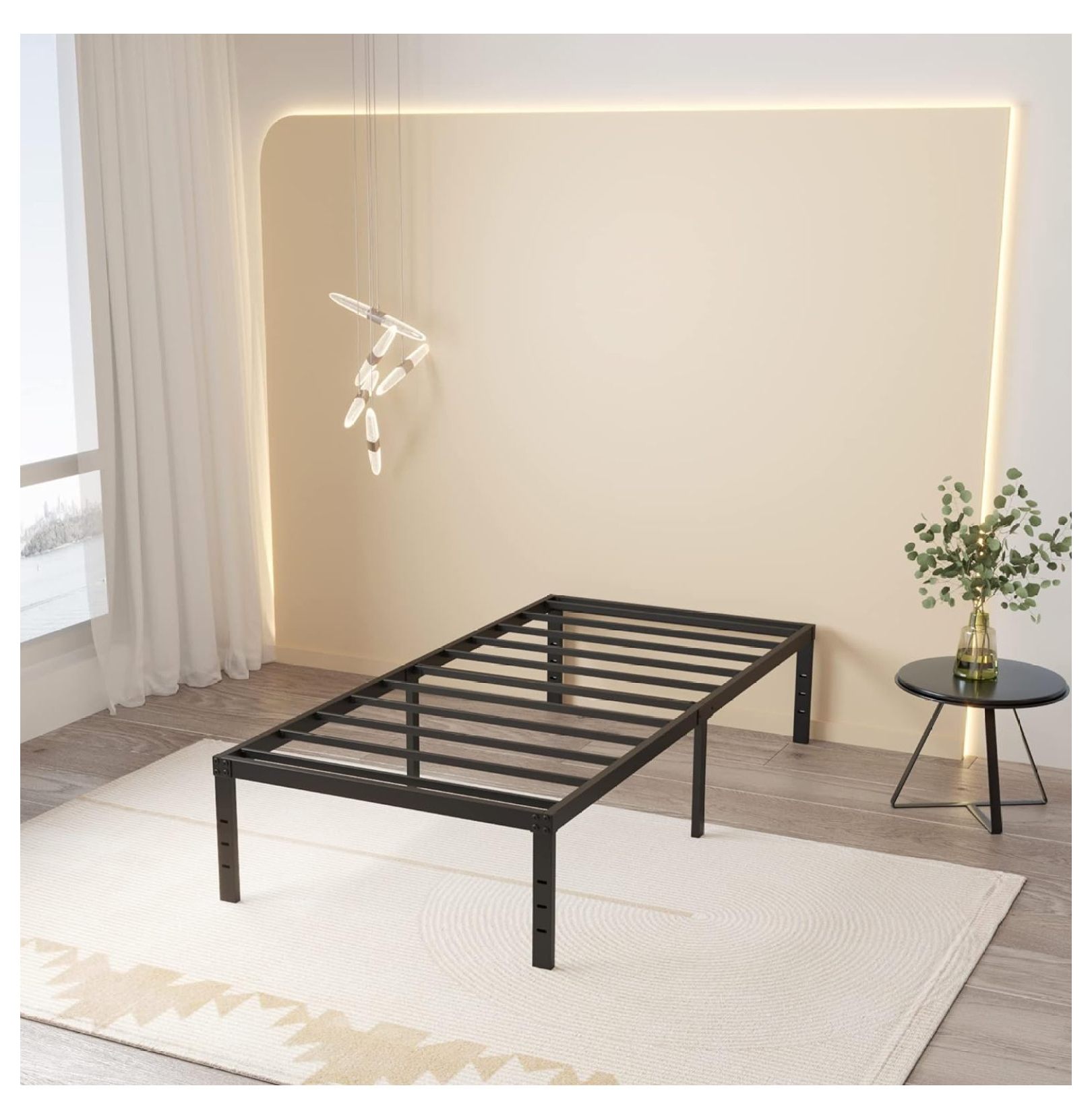 Bed Frames No Box Spring Needed, 16 Inch Heavy Duty Metal Bed Frame ...