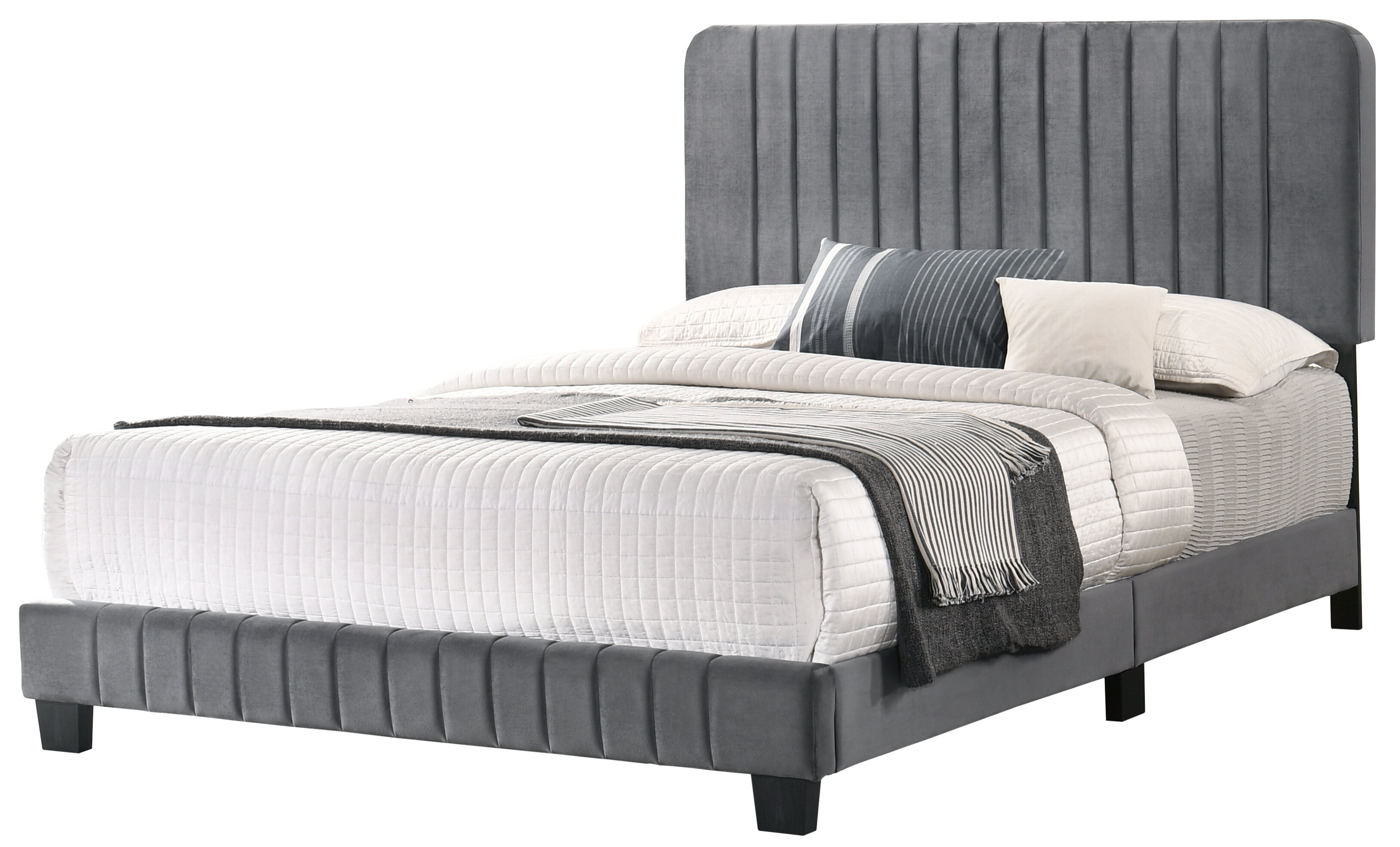 Bed Frames, Sleek Contemporary Full Bed In Gray, Gray Adjustable Bed ...