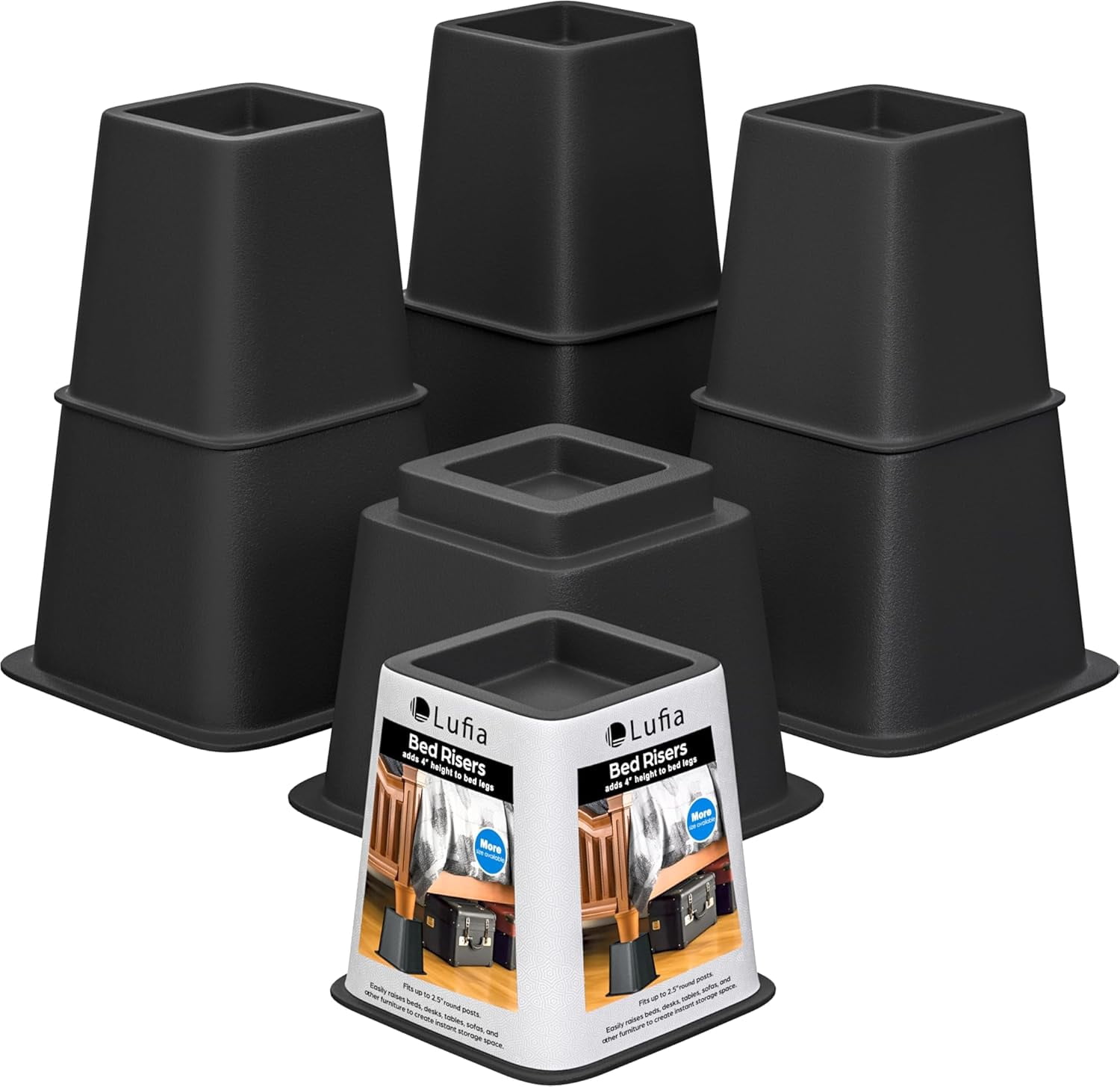 Bed Furniture Risers Heavy Duty, Elevation in Heights 9, 5 or 4 Inch ...
