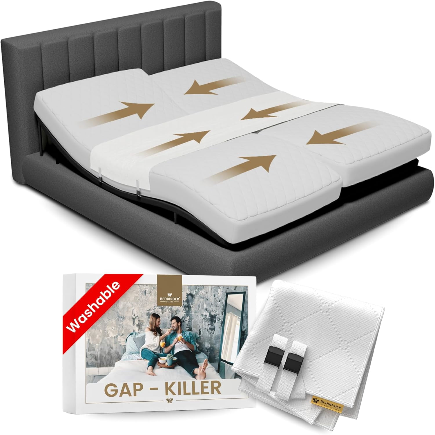 Bed Gap Eliminator | Closes Mattress Gaps Permanetly - for All Mattress Types & Sizes - Easy ...