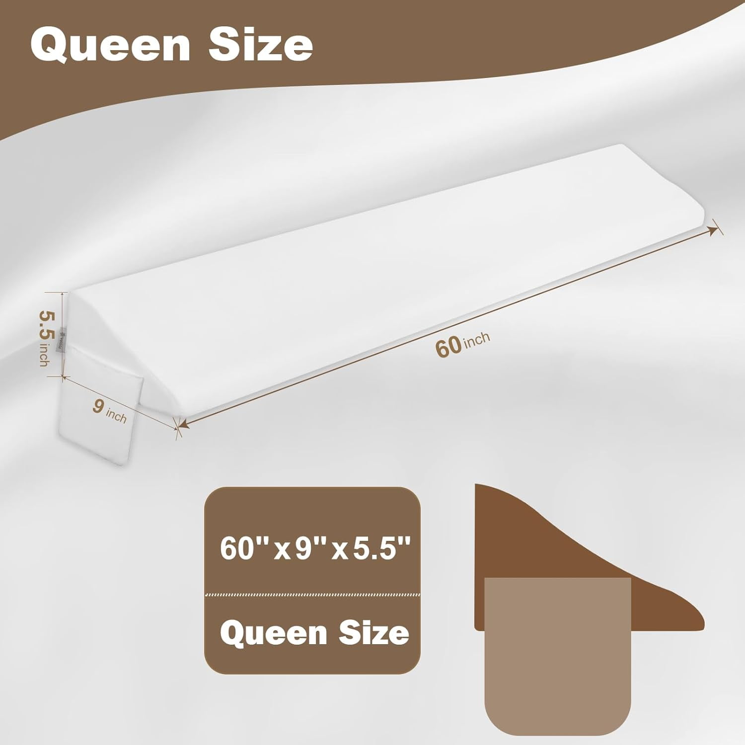 Bed Gap Filler Mattress Queen Pillow Wedge for Headboard Gap Bed Wedge ...