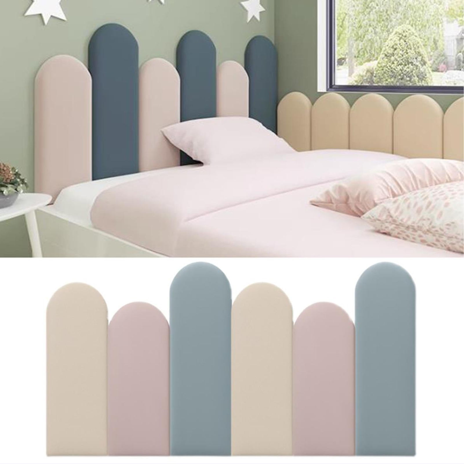 Bed Headboard Wall Cushion, Soundproofing Playroom Protection Plate, 3D ...
