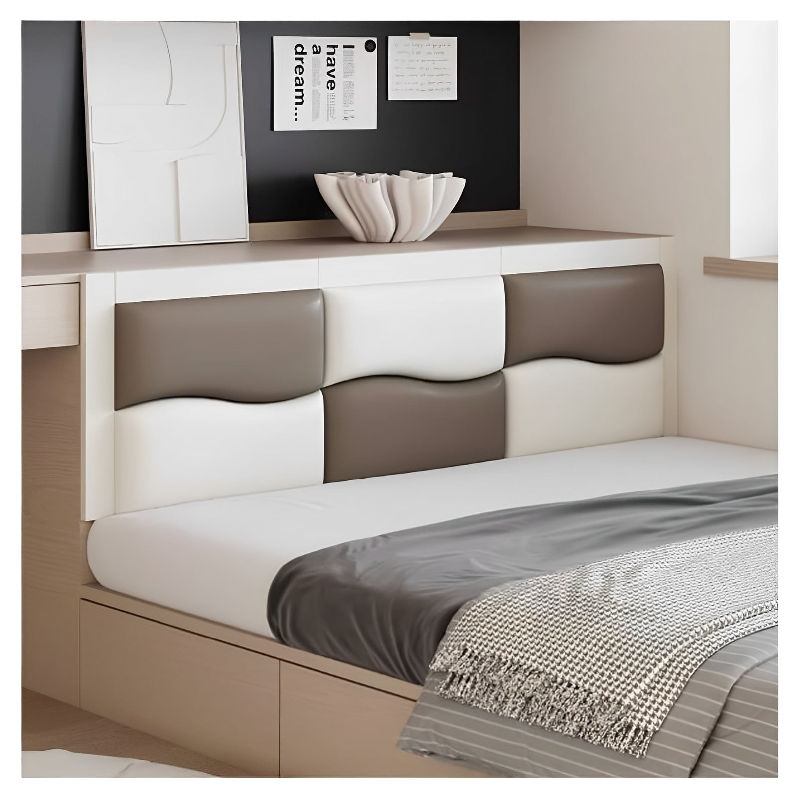 Bed Headboard Wall Pad, Wall Pad Children's Room, Anti-Collision Soft ...