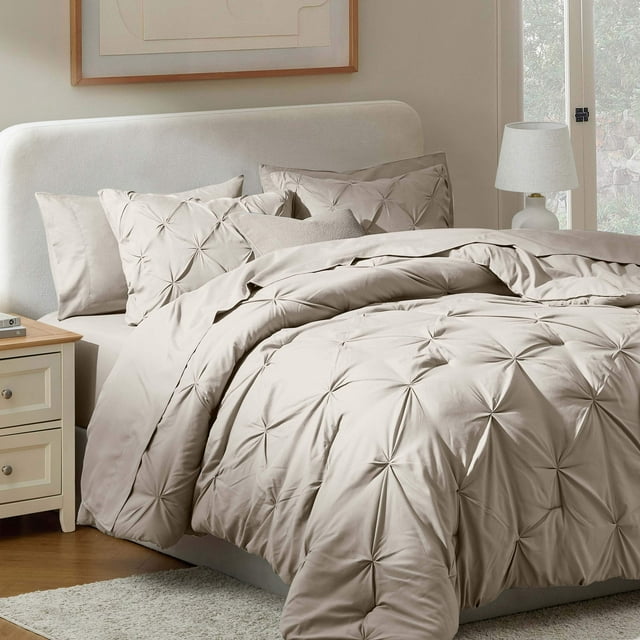 Virtu Queen Comforter Set 7pc Bed In A Bag Pleated Bedding Comforter