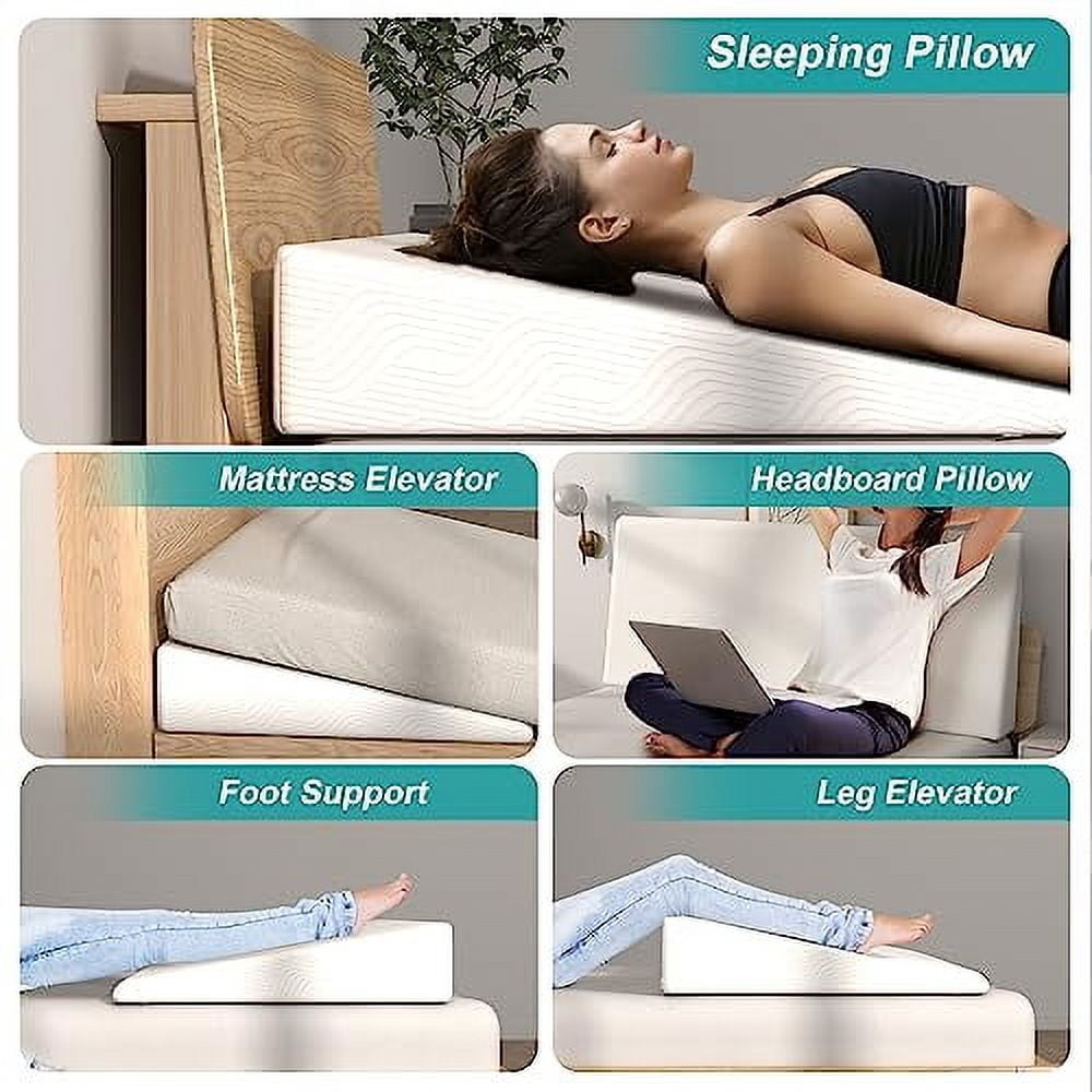 Bed Inclined Mattress Topper, 7.5 Inch Incline Foam Support Wedge ...
