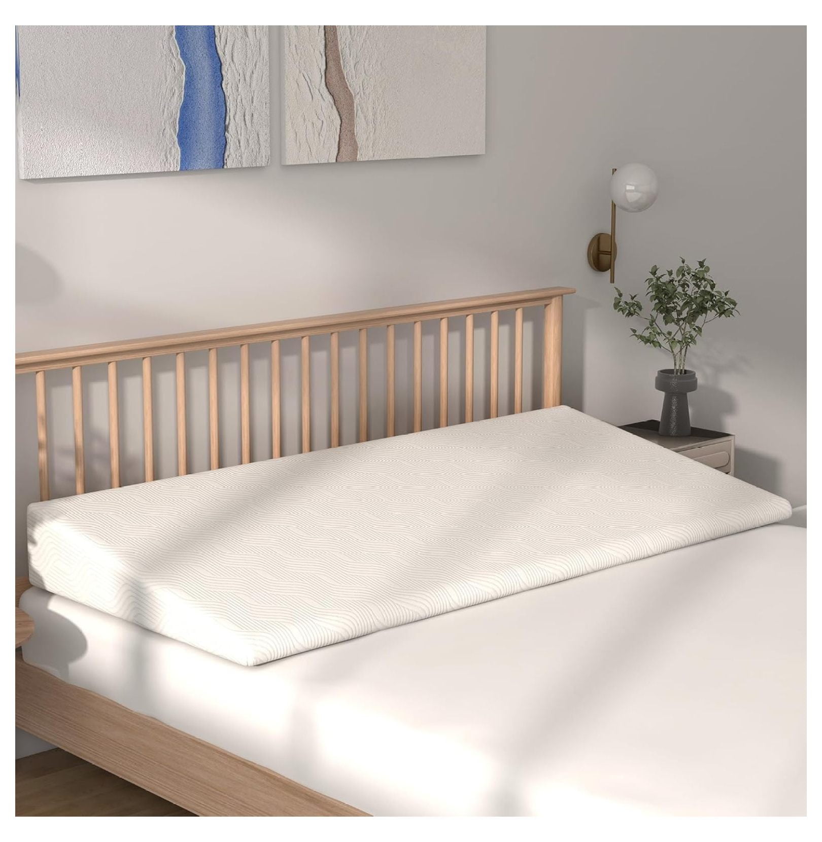 Bed Inclined Wedge Pillow, 7.5 Inch Incline Mattress Topper, Wedge ...