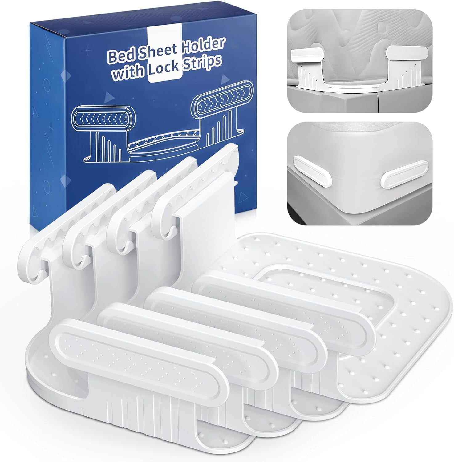 Bed Lock Sheet Holders Fit All Sheet Size, New Upgrade Sheet Straps Keep Sheets Firm & Tight ...